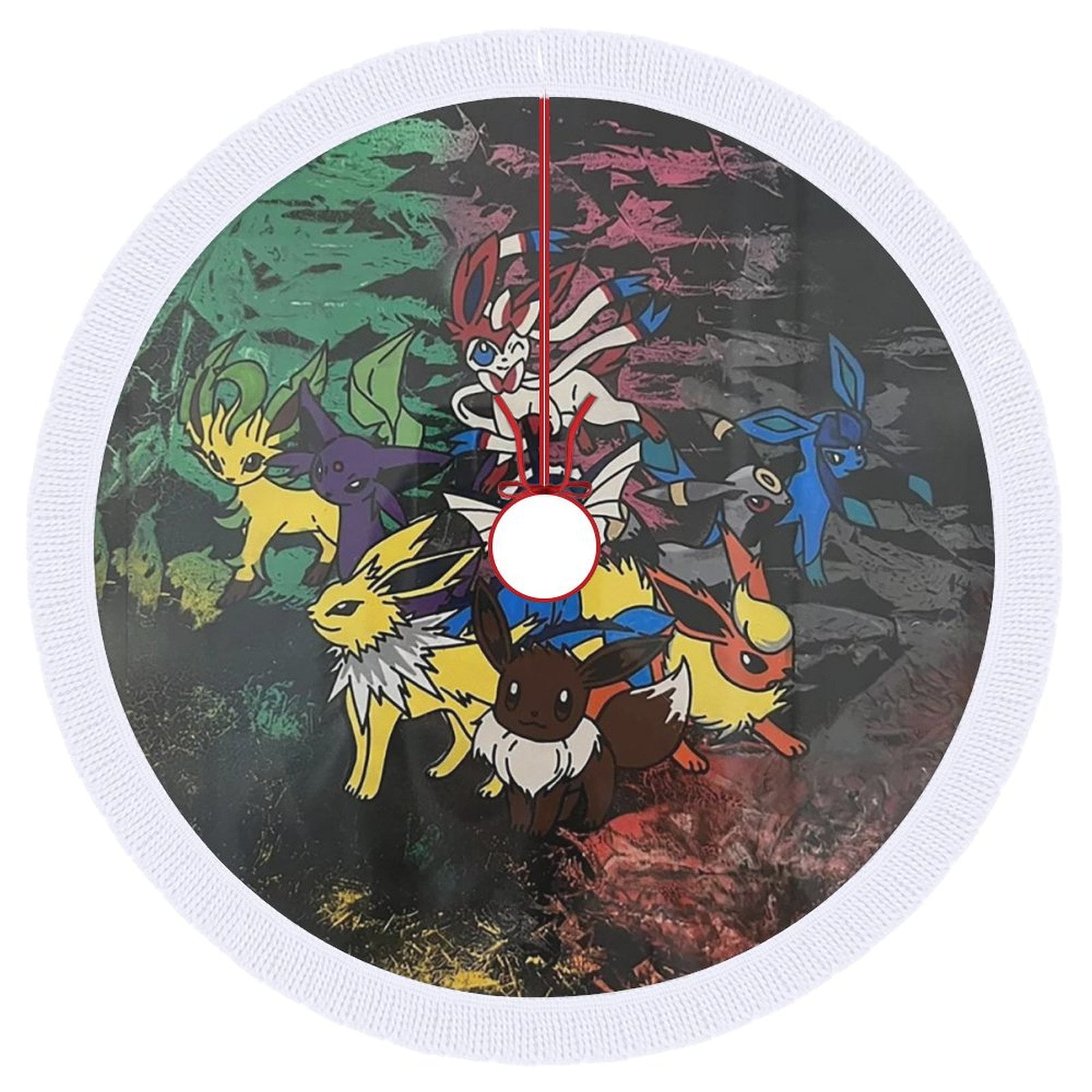 Pokemon Eevee Christmas Tree Skirt 36 inch Tree Skirt Large Xmas Tree ...