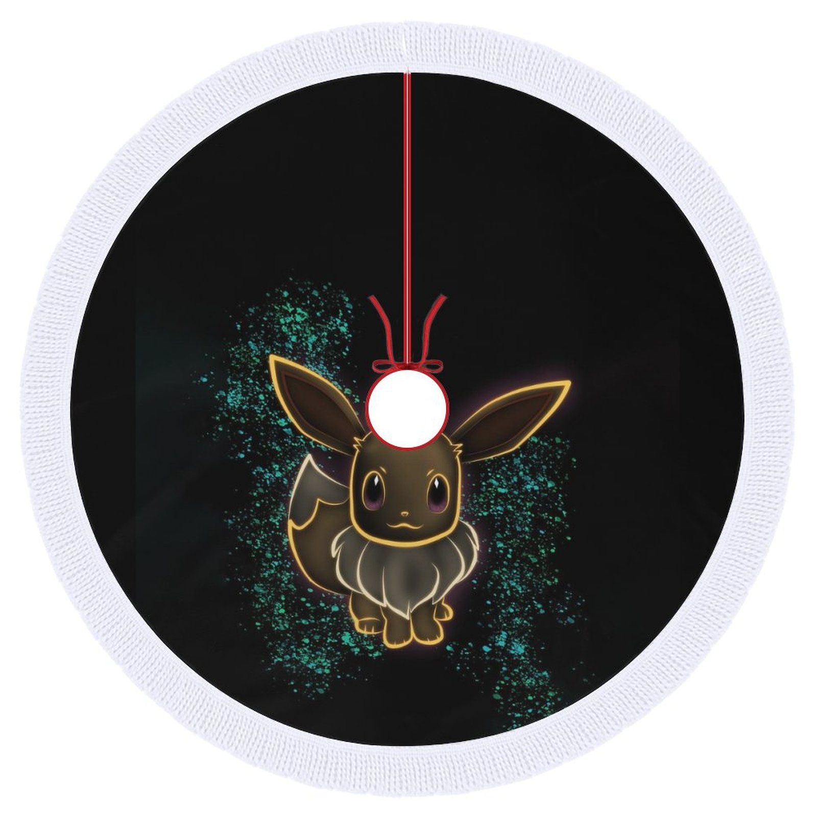 Pokemon Eevee Christmas tree skirt Christmas tree mat with fringe ...