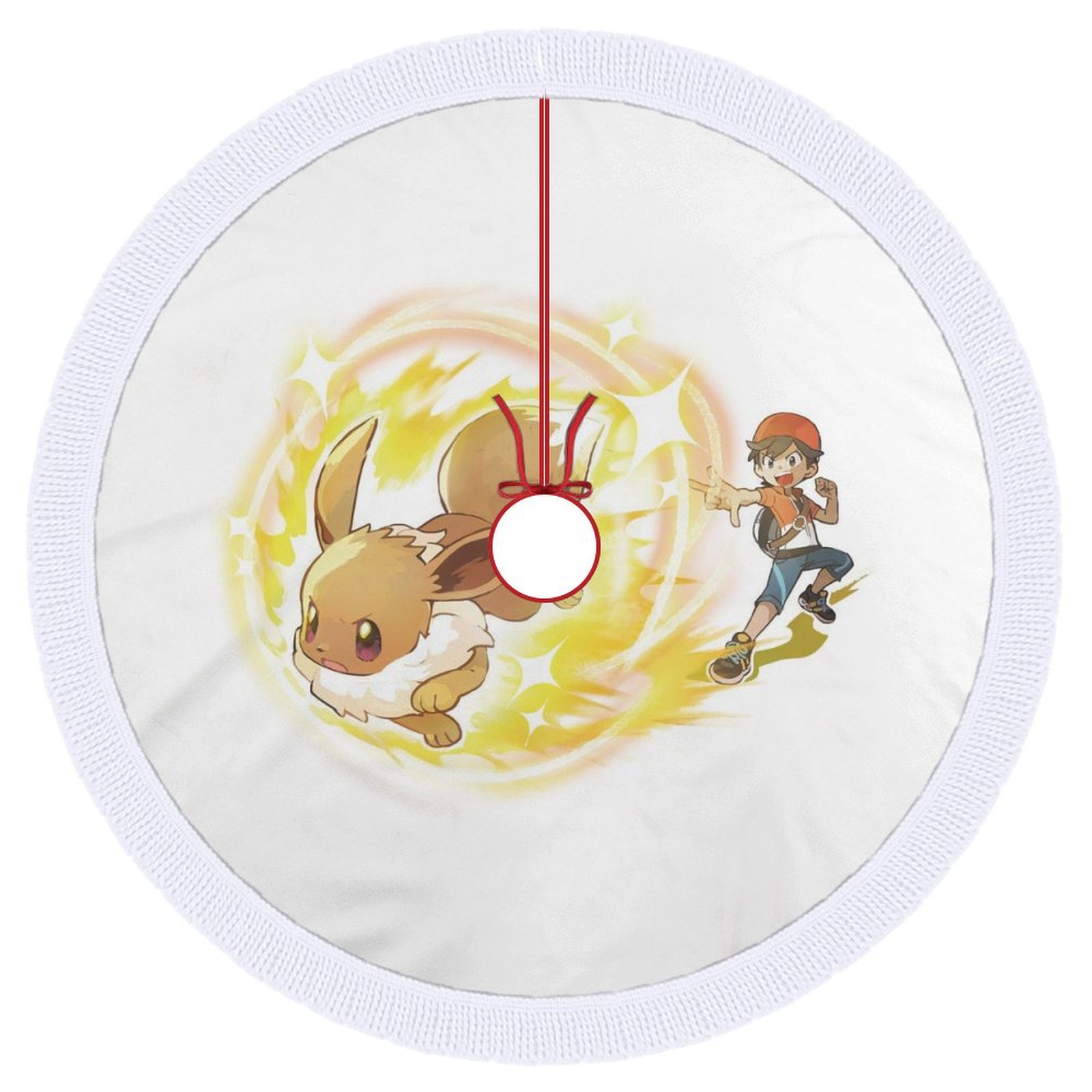 Pokemon Eevee Christmas tree skirt Christmas tree mat with fringe ...