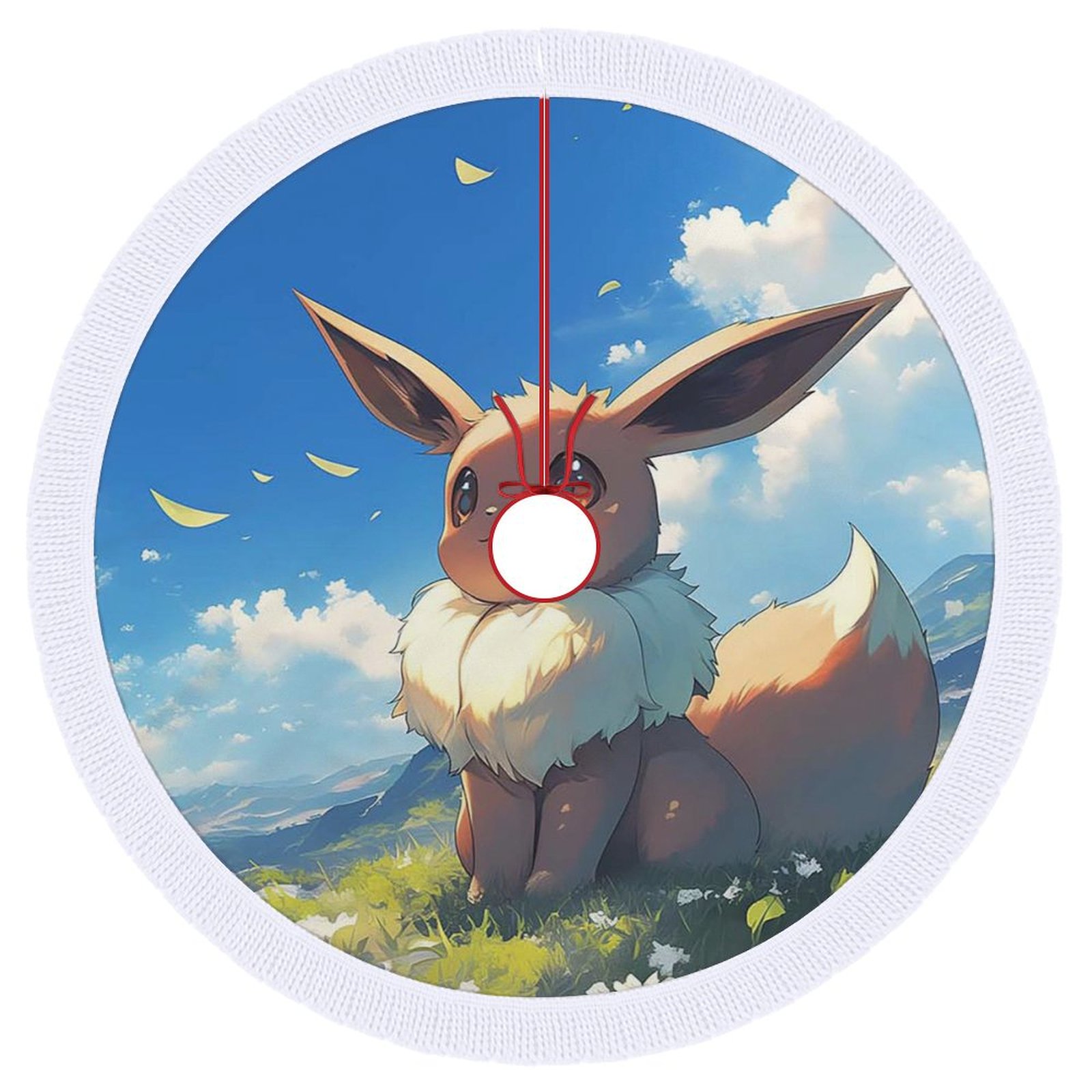 Pokemon Eevee Christmas tree skirt Christmas tree mat with fringe ...