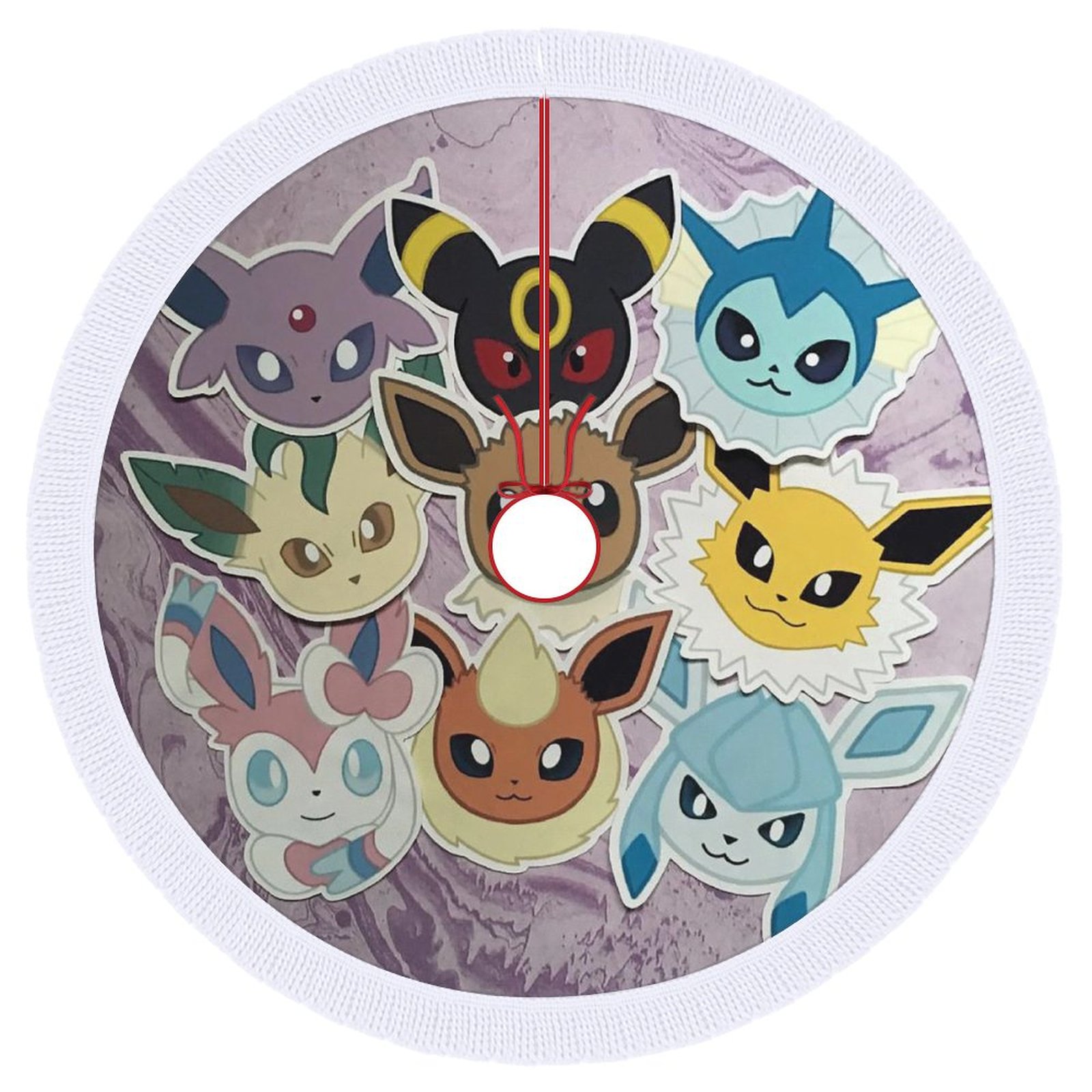 Pokemon Eevee Christmas tree skirt Christmas tree mat with fringe ...