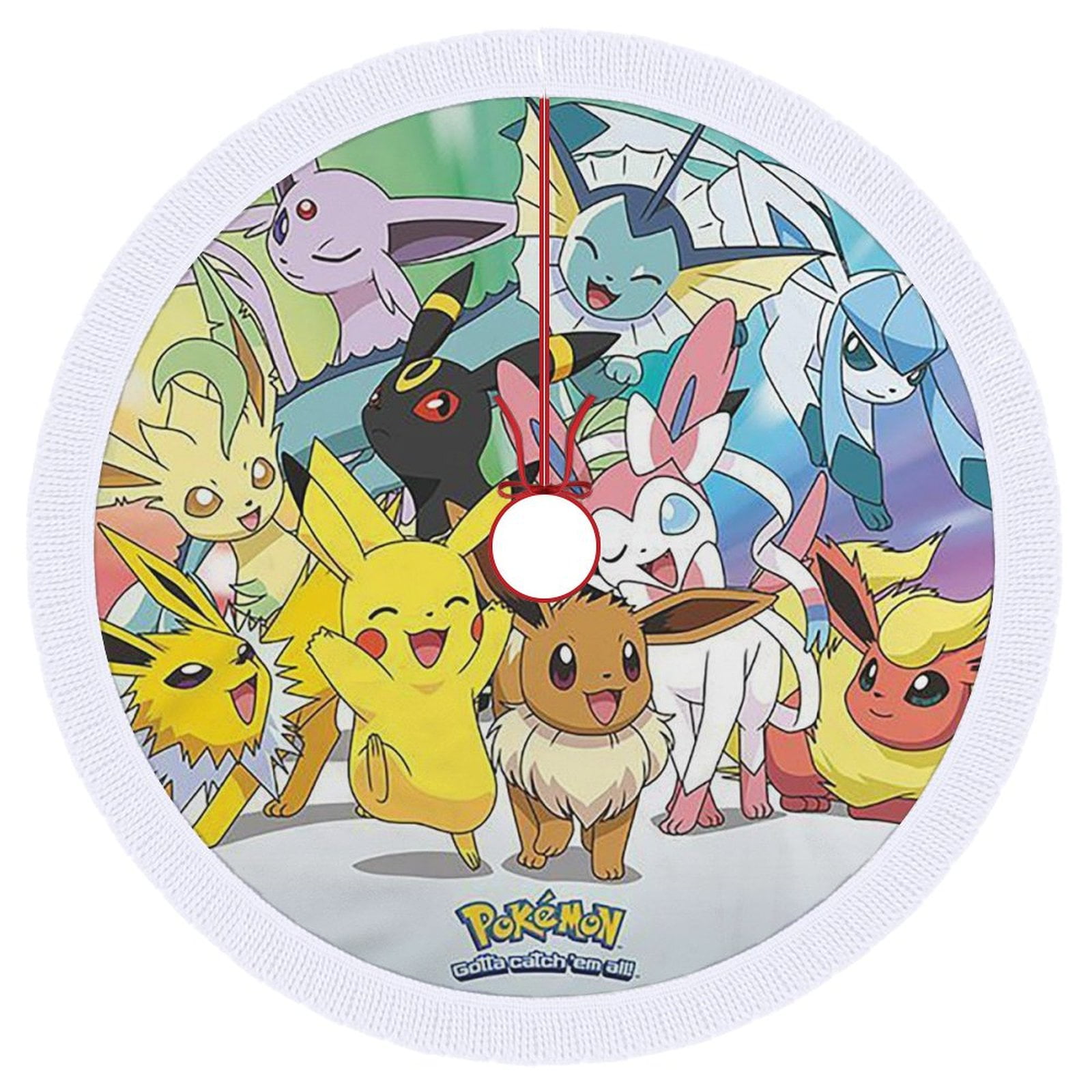 Pokemon Eevee Christmas tree skirt Christmas tree mat with fringe ...