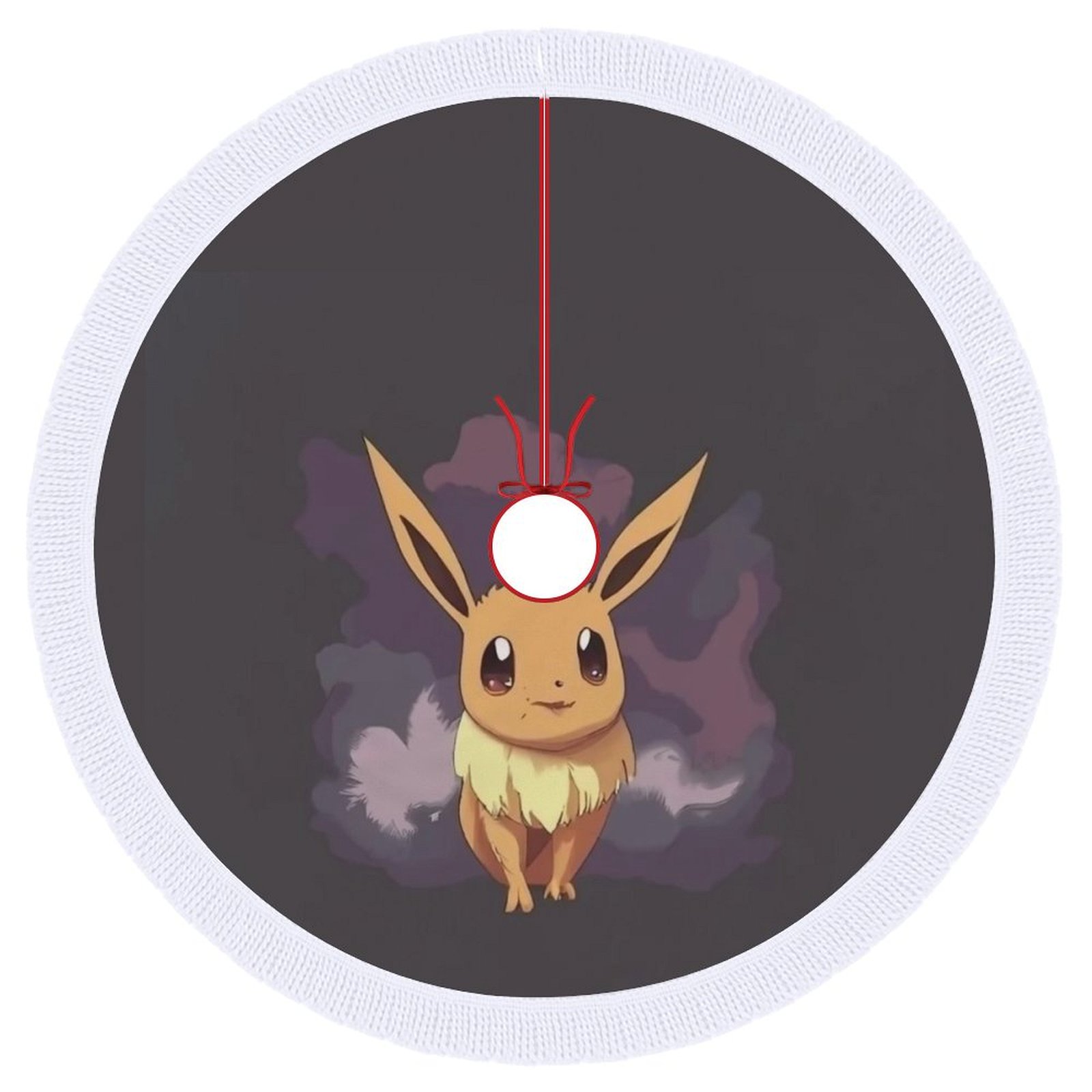 Pokemon Eevee Christmas tree skirt Christmas tree mat with fringe ...