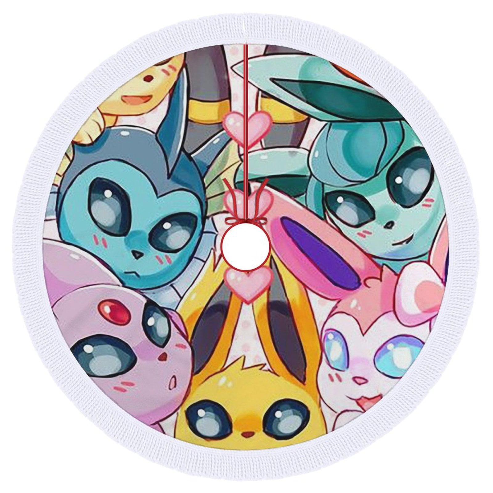 Pokemon Eevee Christmas tree skirt Christmas tree mat with fringe ...