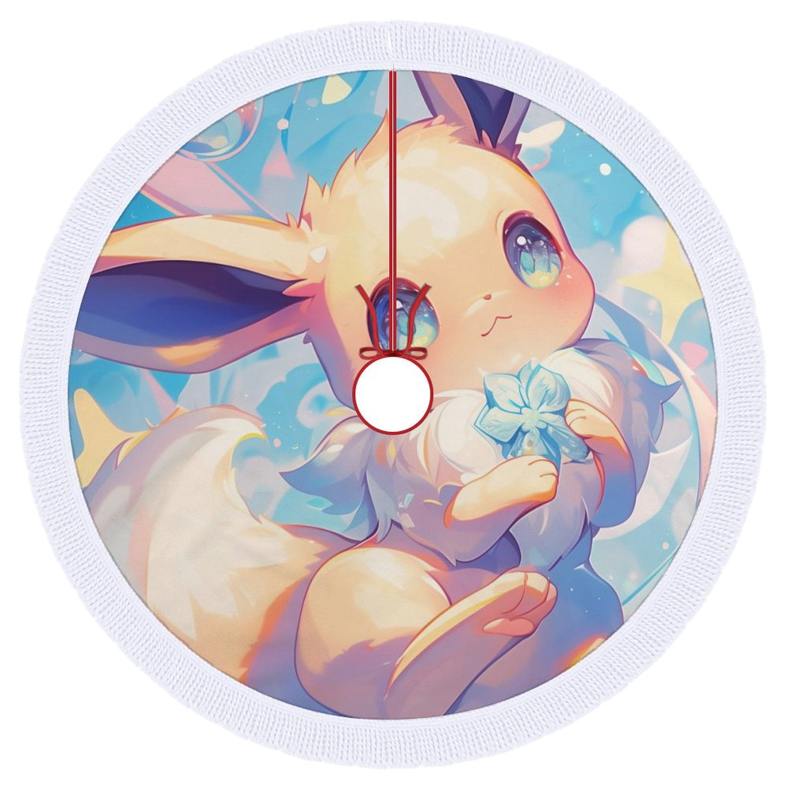 Pokemon Eevee Christmas tree skirt Christmas tree mat with fringe ...