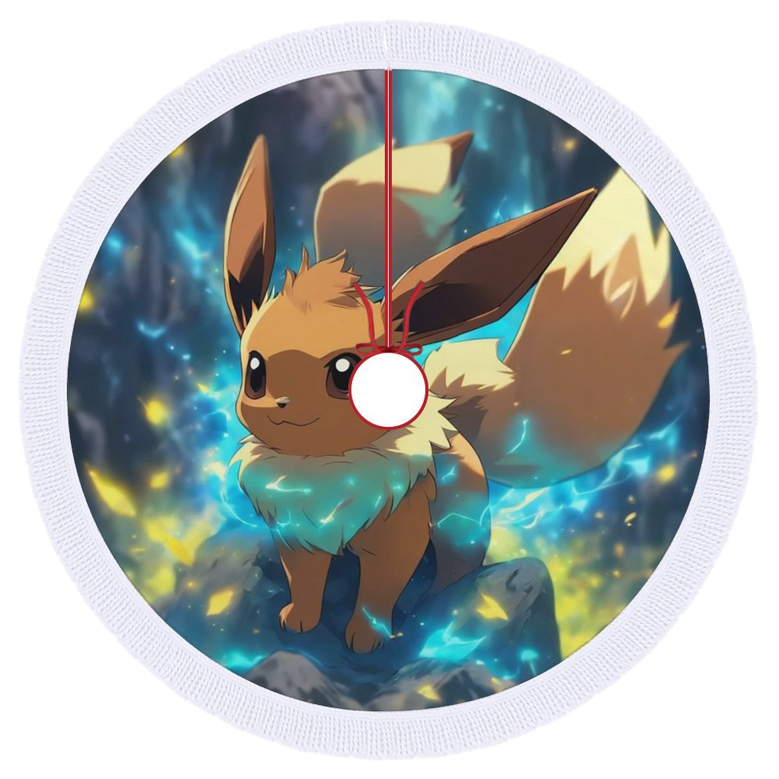 Pokemon Eevee Christmas tree skirt Christmas tree mat with fringe ...