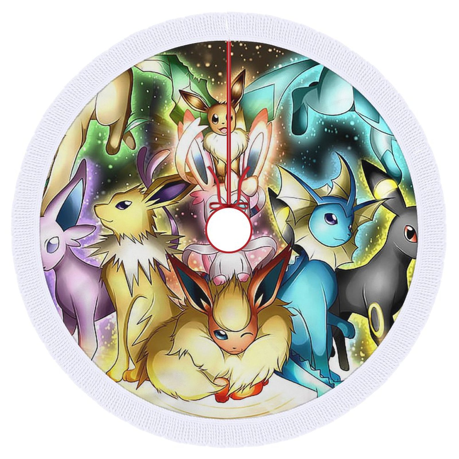 Pokemon Eevee Christmas tree skirt Christmas tree mat with fringe ...