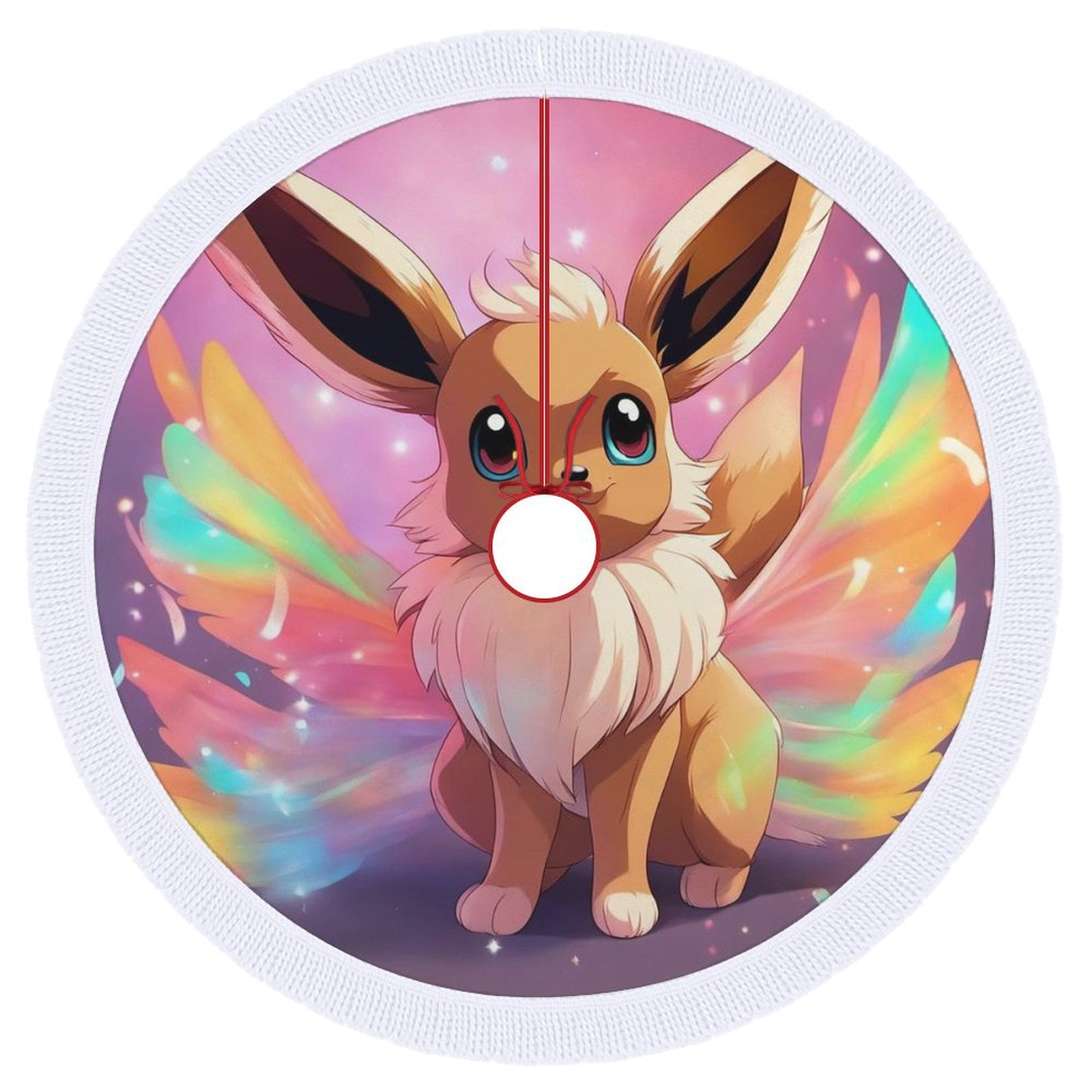 Pokemon Eevee Christmas tree skirt Christmas tree mat with fringe ...