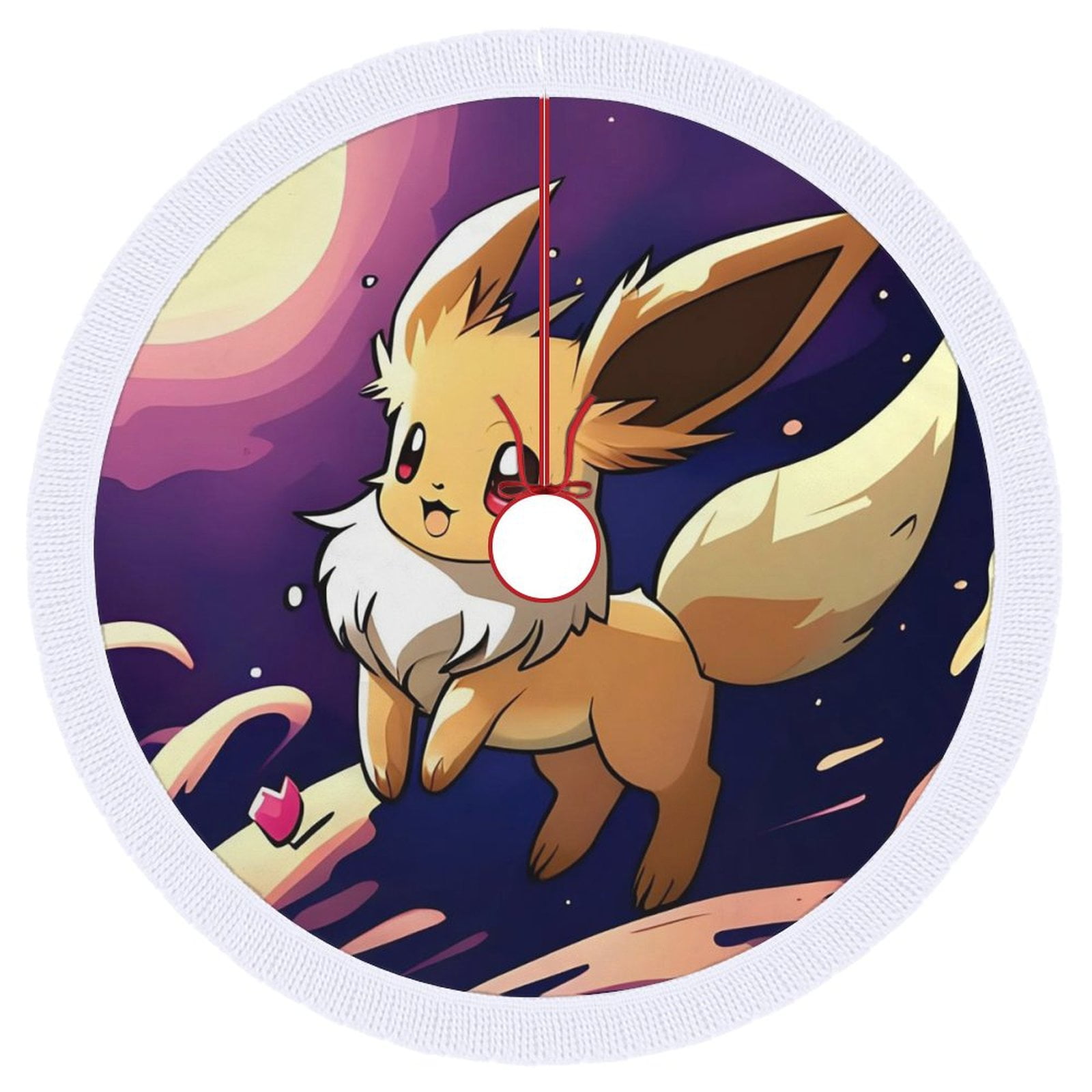 Pokemon Eevee Christmas tree skirt Christmas tree mat with fringe ...