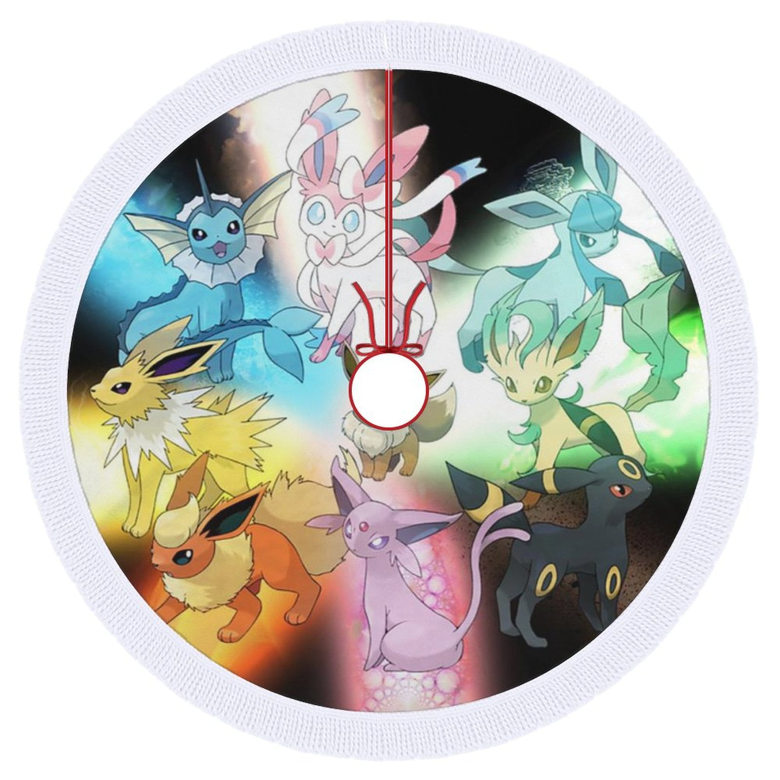Pokemon Eevee Christmas tree skirt Christmas tree mat with fringe ...