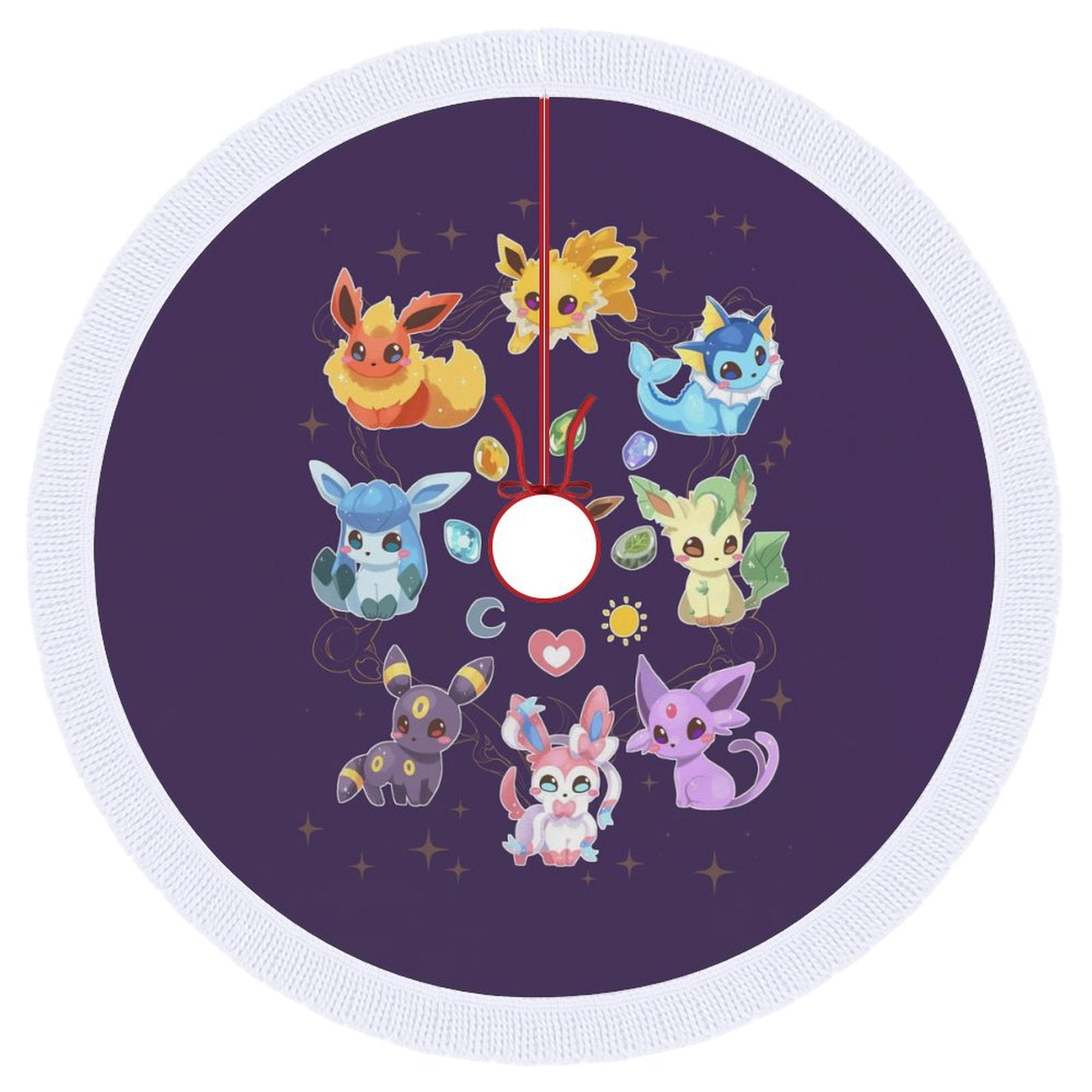 Pokemon Eevee Christmas tree skirt Christmas tree mat with fringe ...