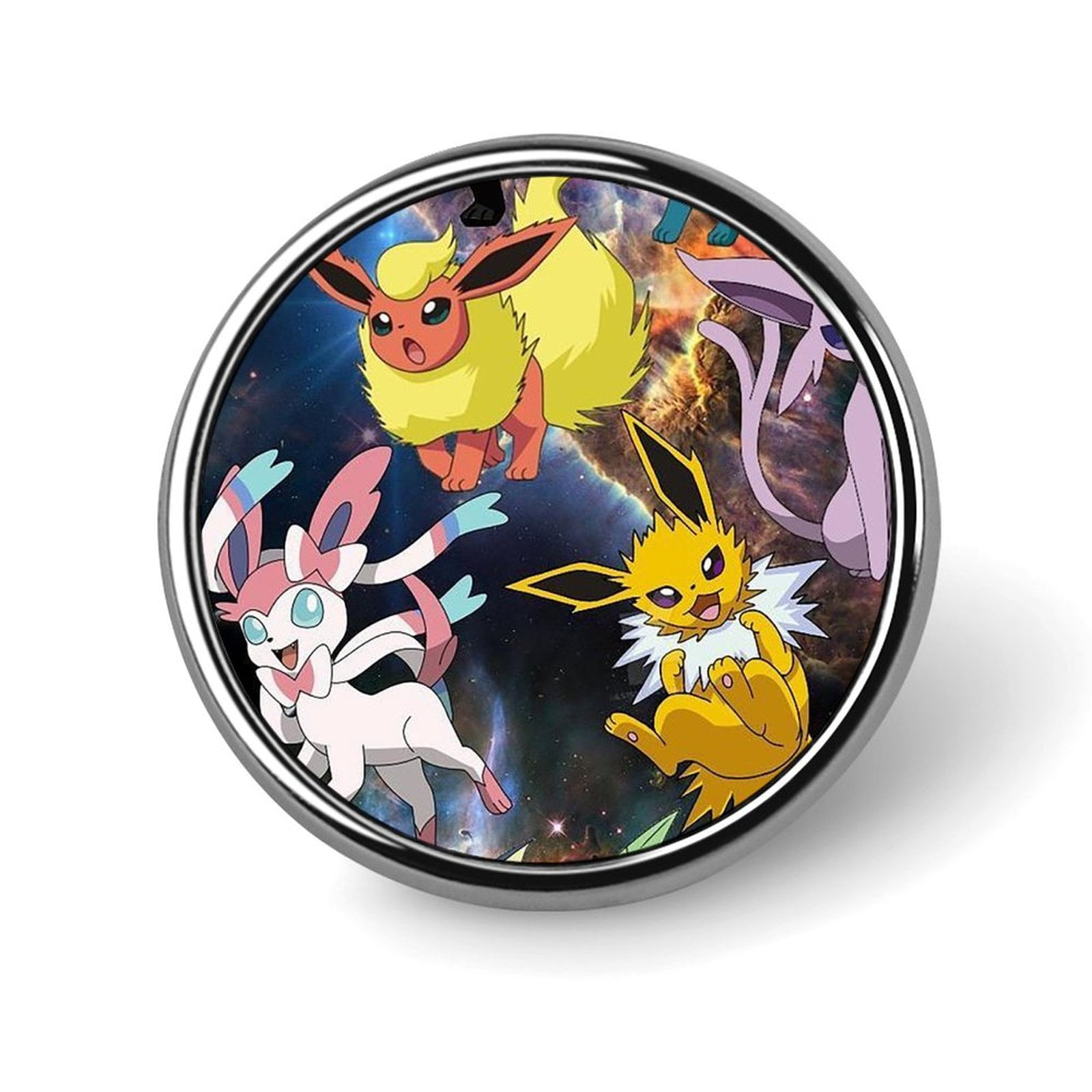 Pokemon Eevee Circle Badges Round Chest Pins Brooch Decor Round Button Parts Button Pin ...