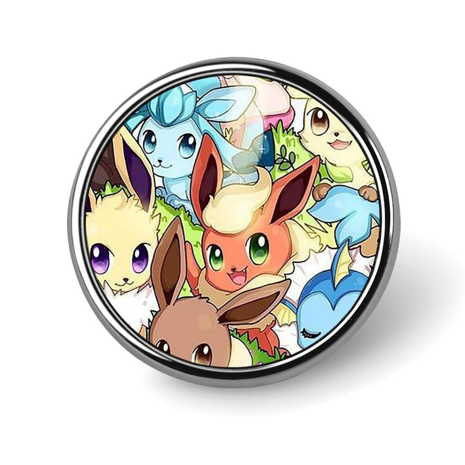Pokemon Eevee Circle Badges Round Chest Pins Brooch Decor Round Button Parts Button Pin ...