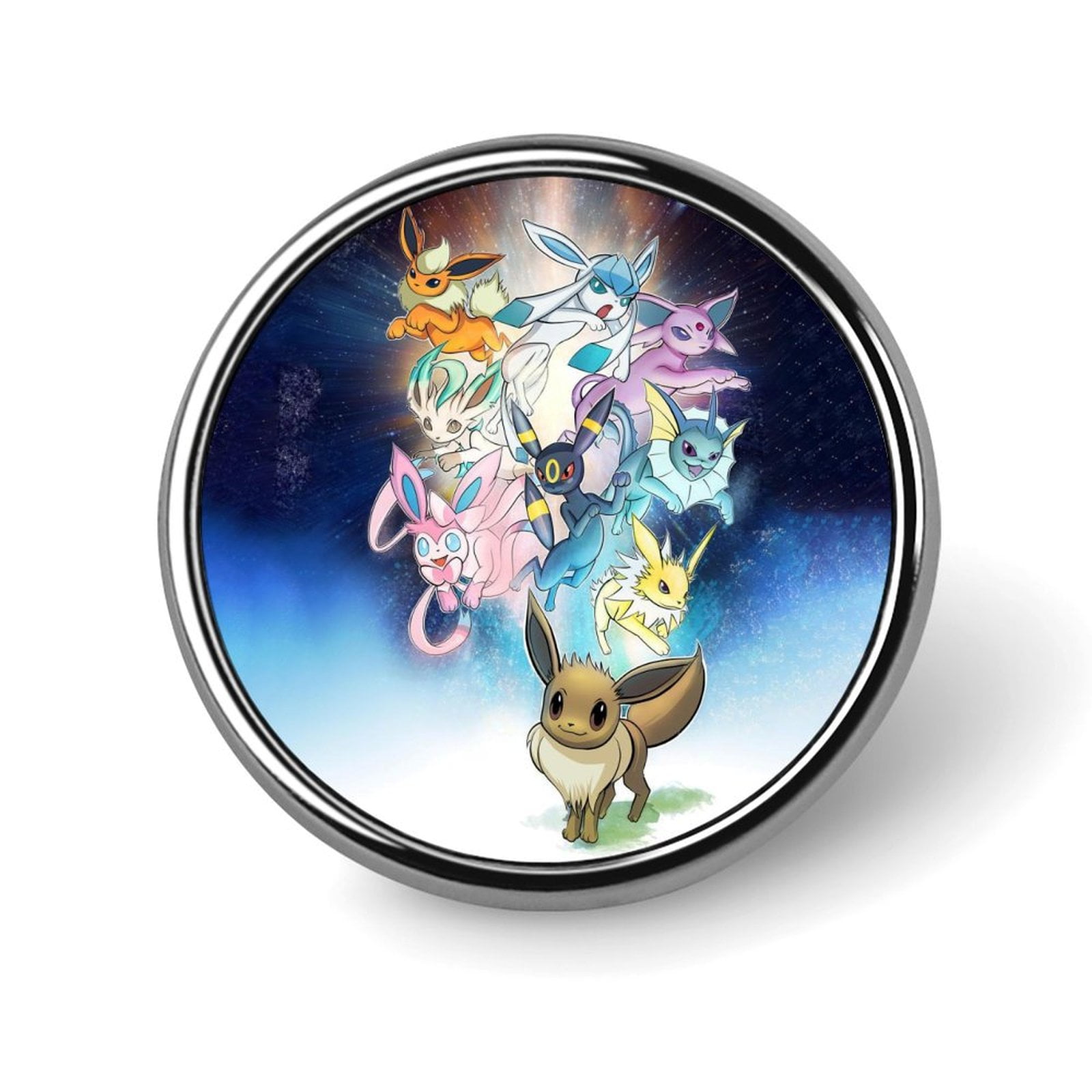 Pokemon Eevee Circle Badges Round Chest Pins Brooch Decor Round Button Parts Button Pin ...