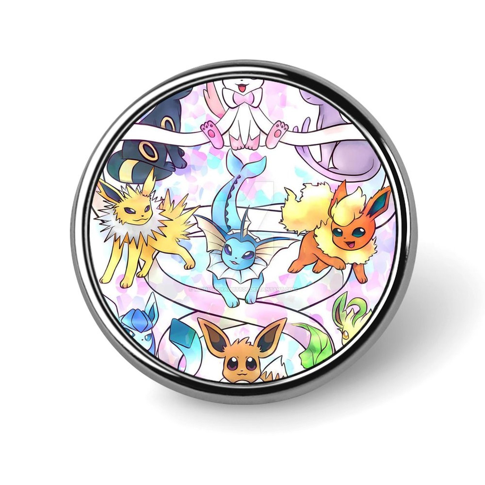 Pokemon Eevee Circle Badges Round Chest Pins Brooch Decor Round Button Parts Button Pin ...