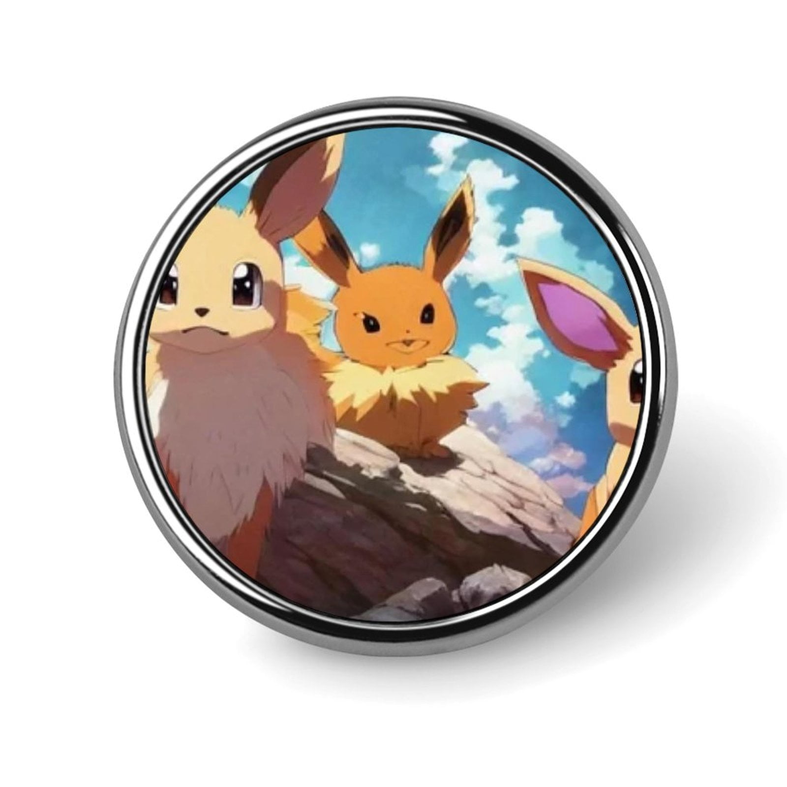 Pokemon Eevee Circle Badges Round Chest Pins Brooch Decor Round Button ...