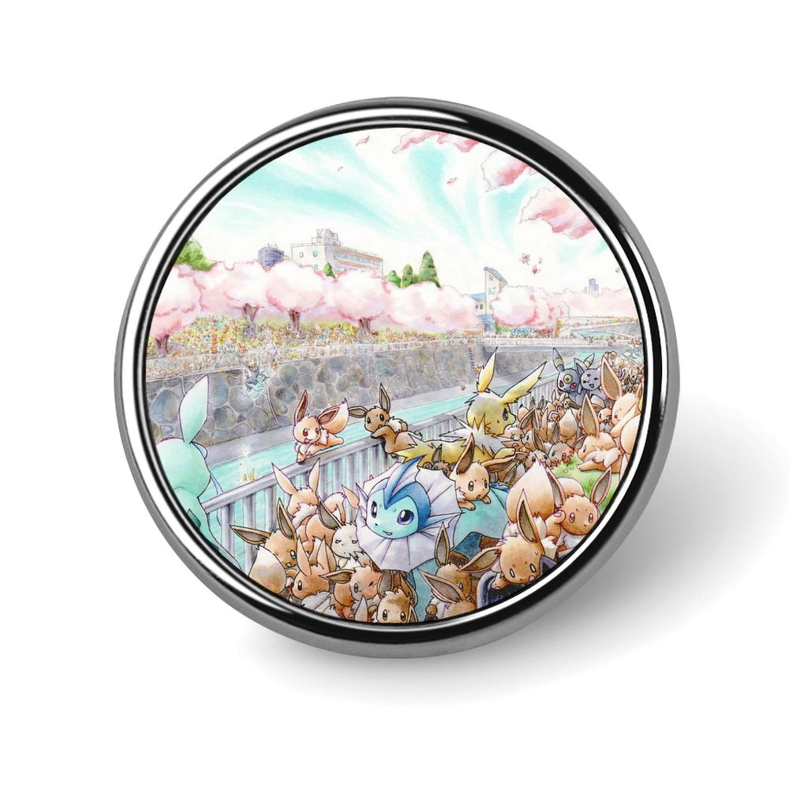 Pokemon Eevee Circle Badges Round Chest Pins Brooch Decor Round Button ...