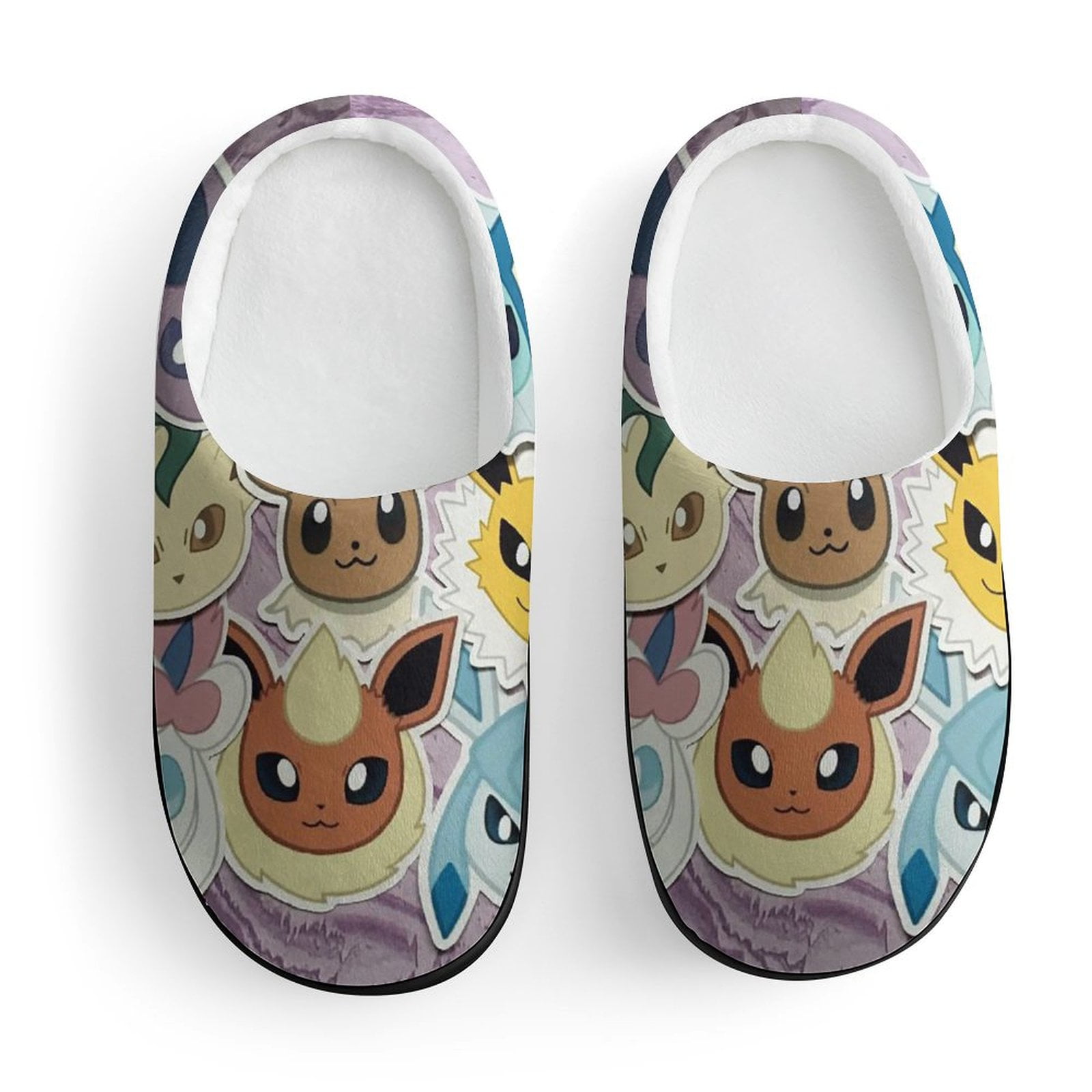 Pokemon_Eevee Cotton Slippers Unisex Slip-On Plush Slippers Non-Slip ...
