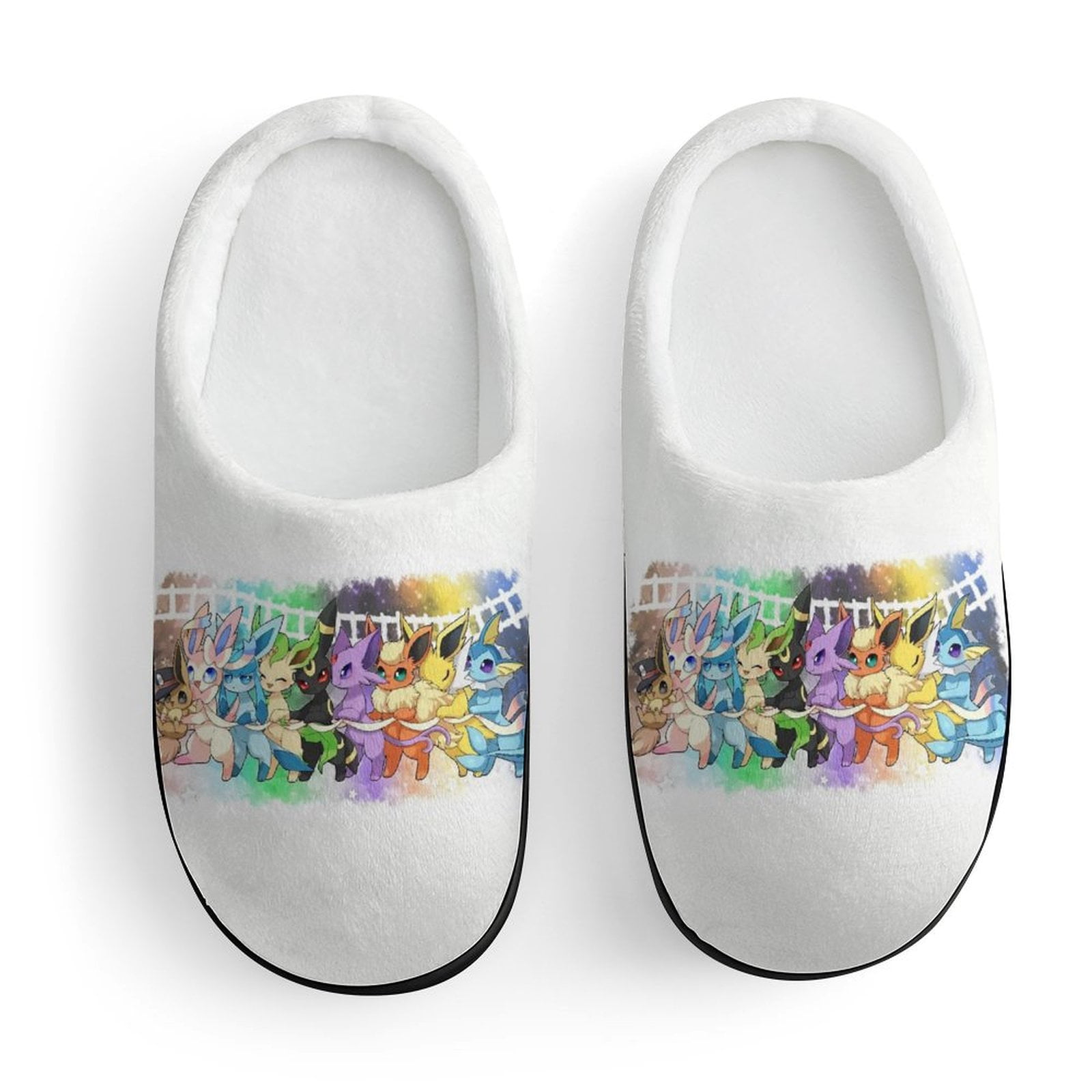 Pokemon_Eevee Cotton Slippers Unisex Slip-On Plush Slippers Non-Slip ...