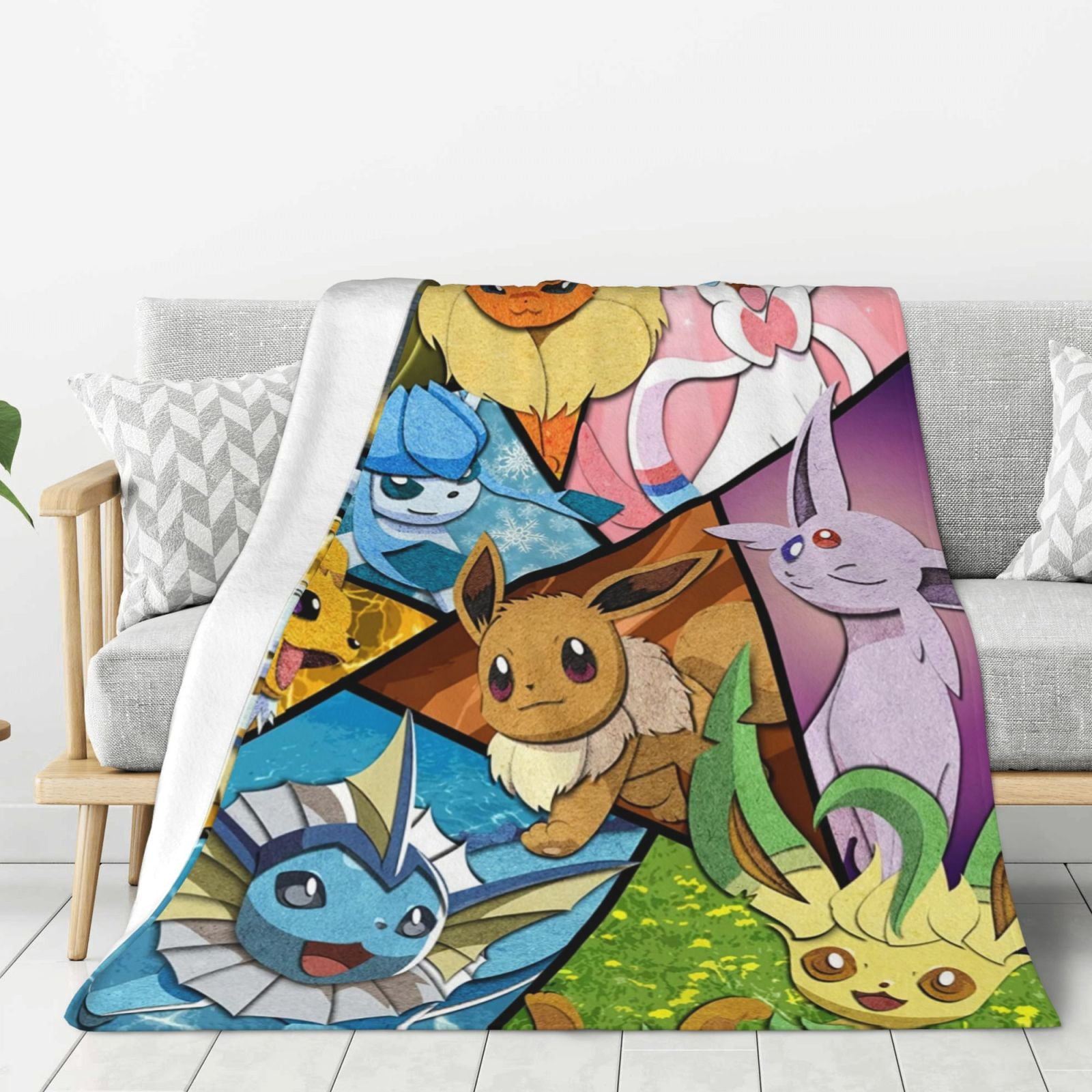 Pokemon- Eevee Evolution Circle Blanket,Throw Blanket for Kids and ...