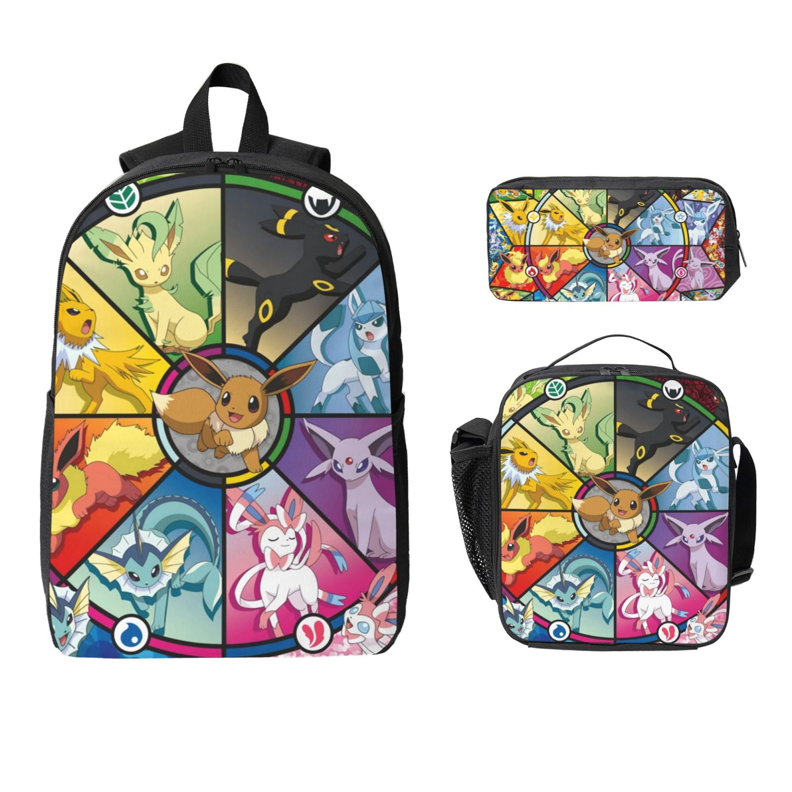 Pokemon_Eevee Evolutions Backpack With Lunch Bag Box And Pencil Case ...