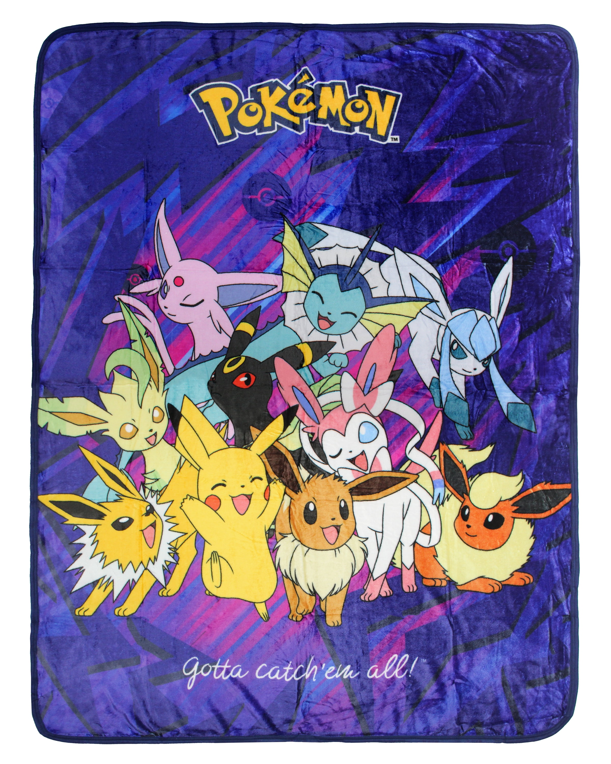 Pokemon Eevee Evolutions Sylveon Umbreon Vaporeon Throw Blanket - 46" x ...