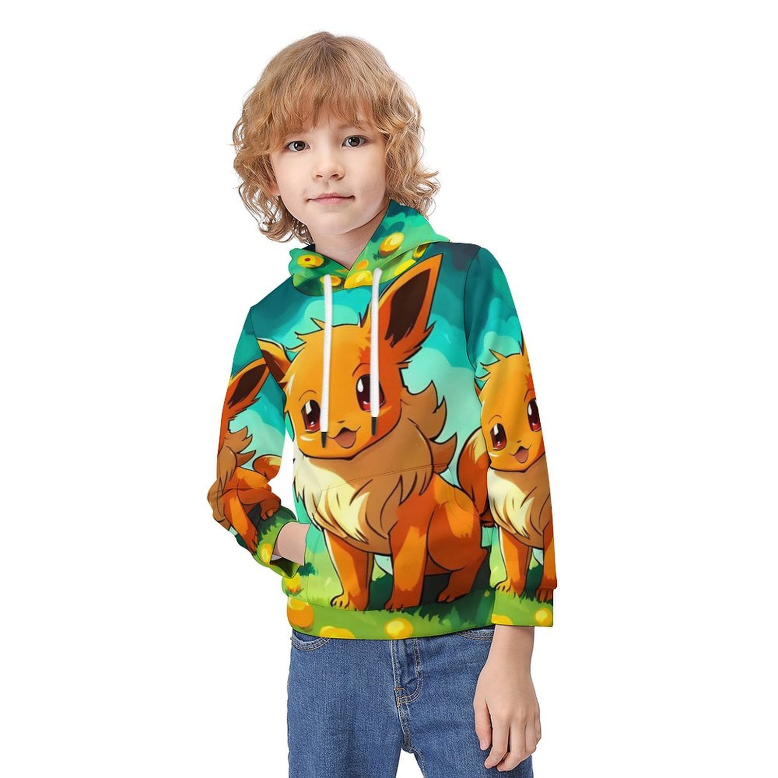 Pokemon Eevee Hoodies Pullover Jumpers Tops Long Sleeve Hoodie Unisex ...