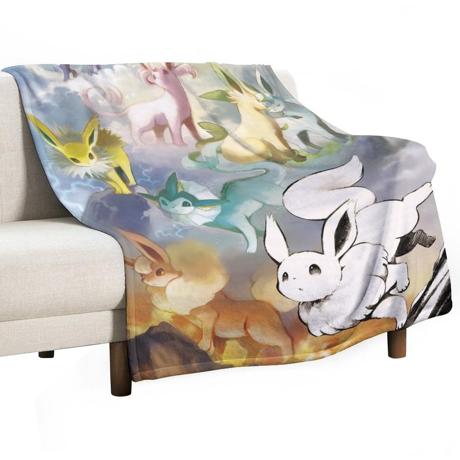Pokemon_Eevee Plush Throw Blanket - Measures 50"x60" - Kids Super Soft ...