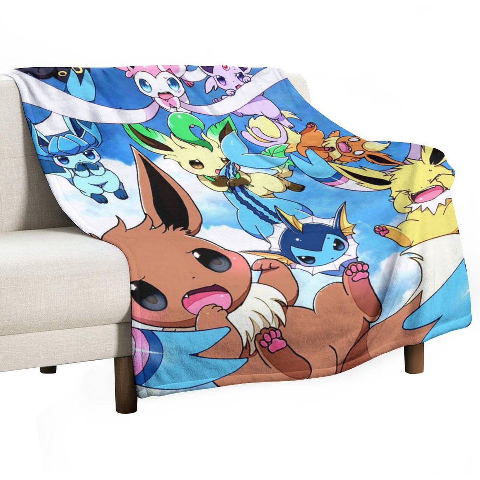 Pokemon_Eevee Plush Throw Blanket - Measures 50"x60" - Kids Super Soft ...