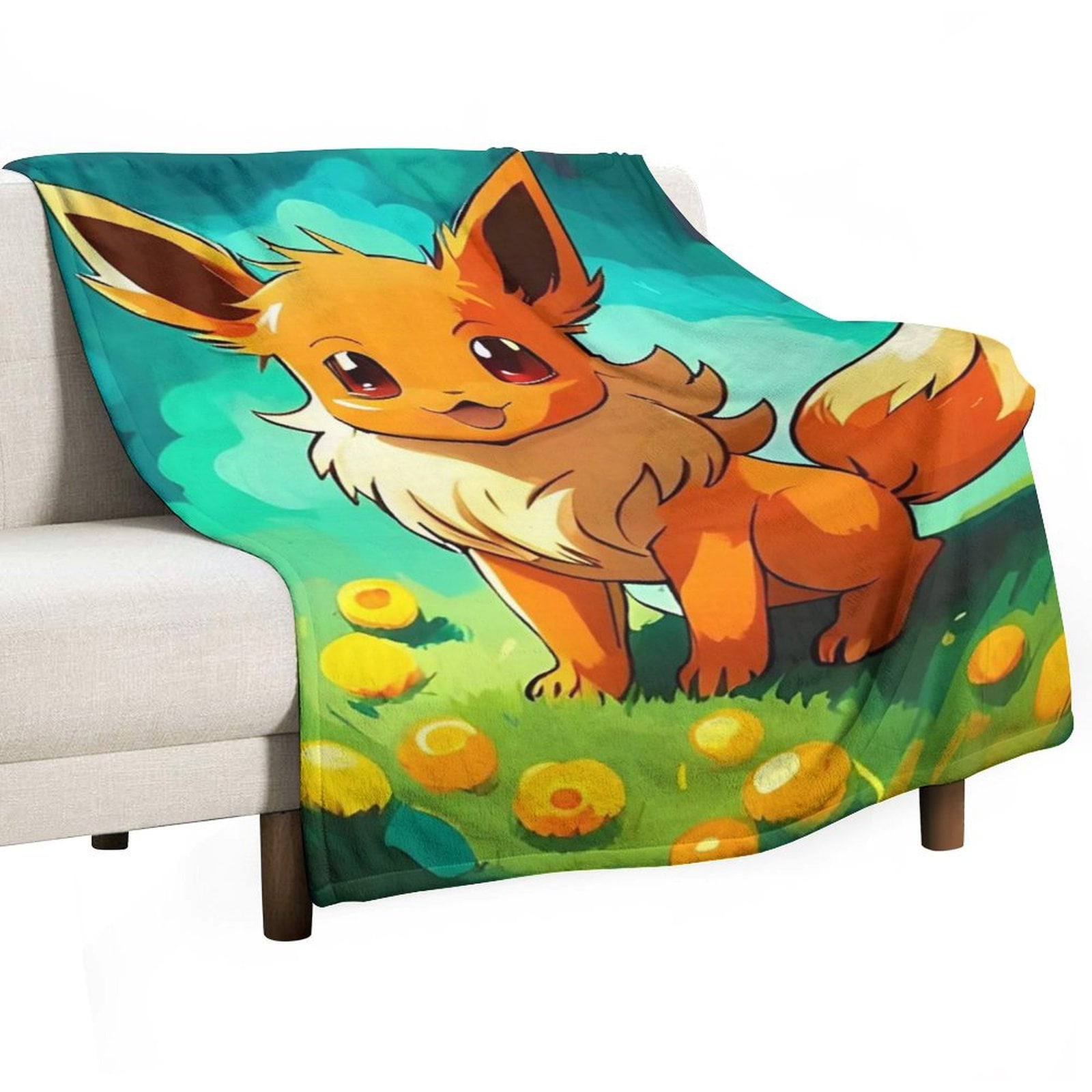 Pokemon_Eevee Plush Throw Blanket - Measures 50"x70" - Kids Super Soft ...