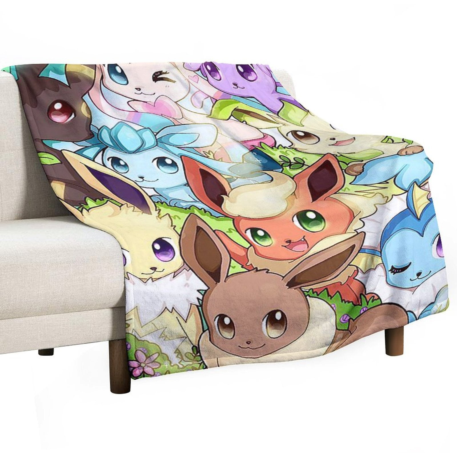 Pokemon_Eevee Plush Throw Blanket - Measures 50"x70" - Kids Super Soft ...