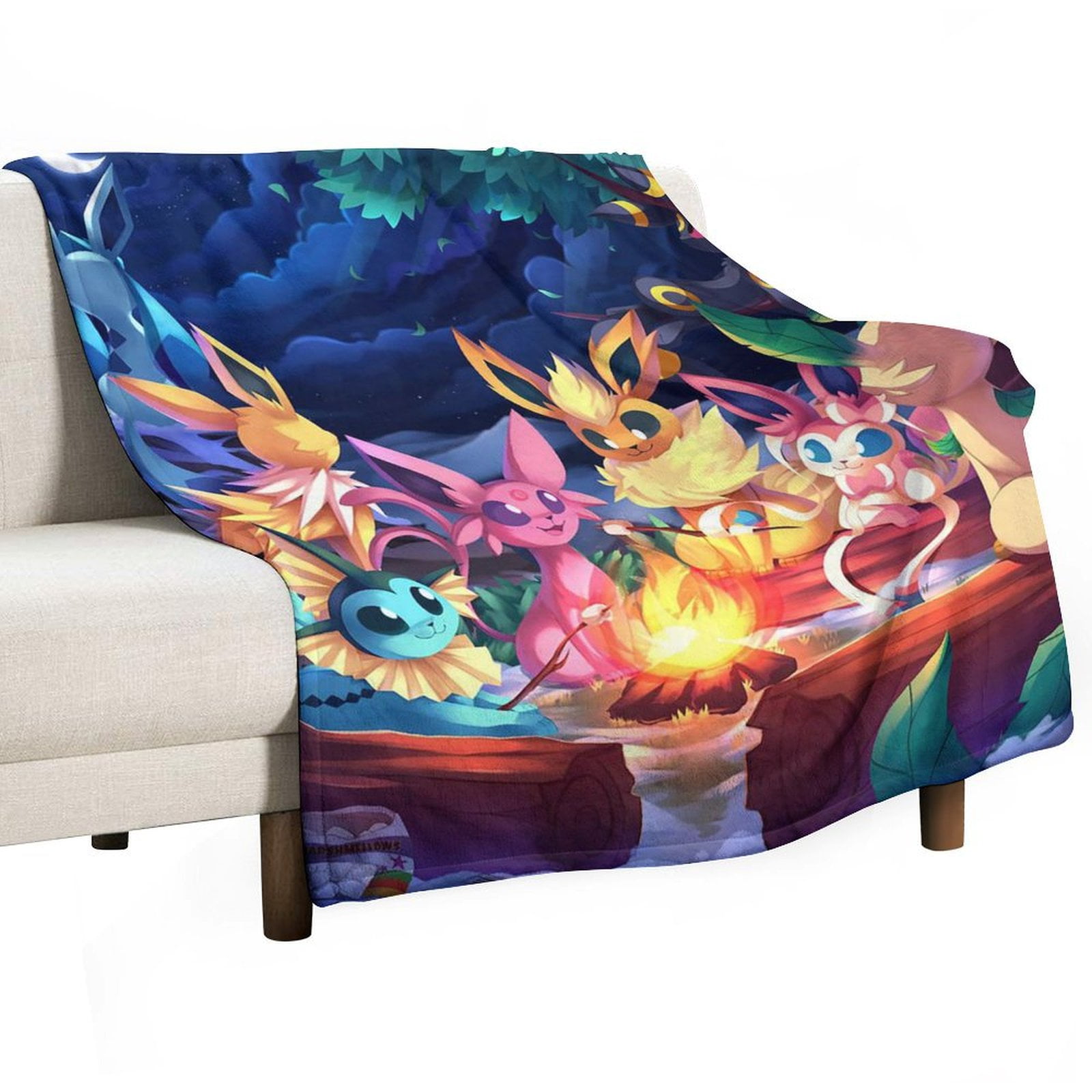 Pokemon_Eevee Plush Throw Blanket - Measures 70"x80" - Kids Super Soft ...