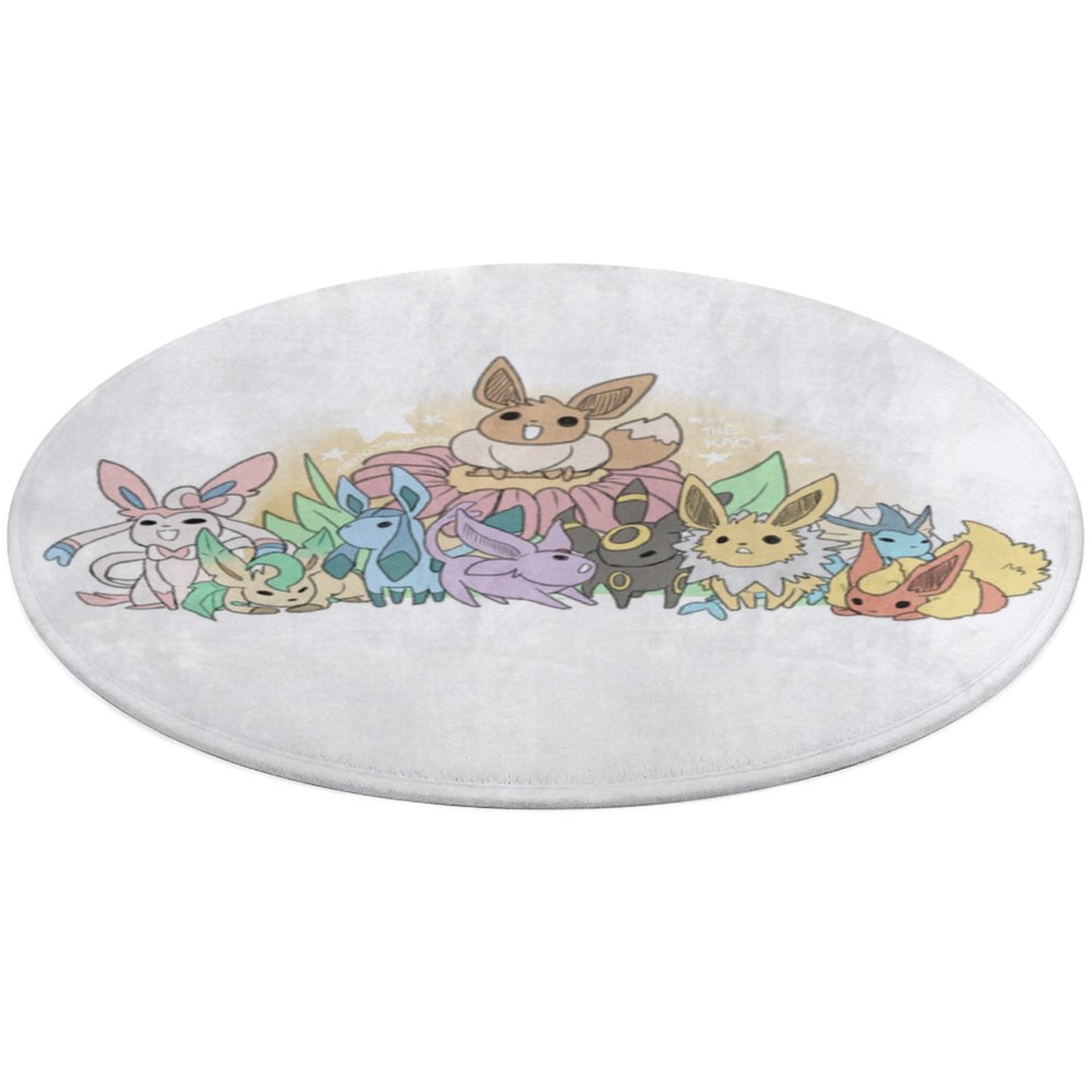 Pokemon Eevee Round Area Rug Circle Carpet Blanket Rug Floor Mats ...