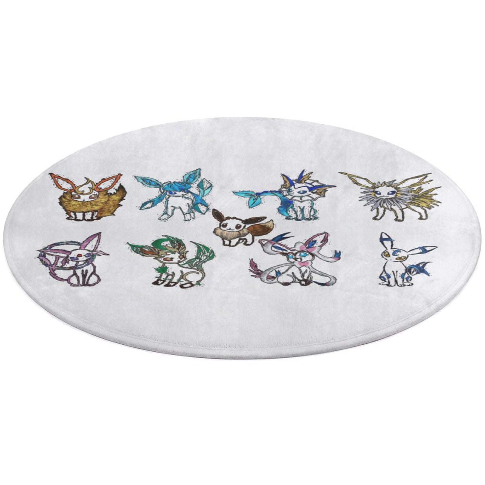 Pokemon Eevee Round Area Rug Circle Carpet Blanket Rug Floor Mats ...