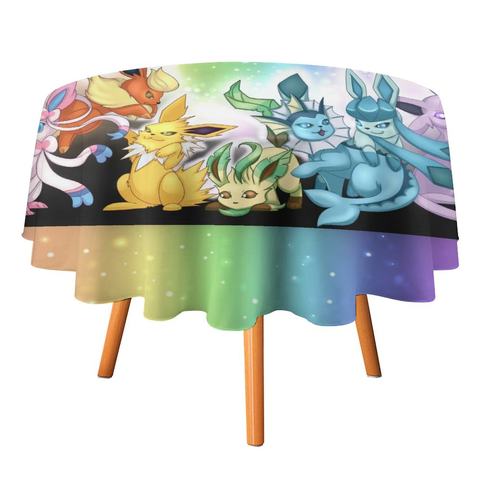 Pokemon Eevee Table Cloth Round Tablecloth Polyester Table Circular ...