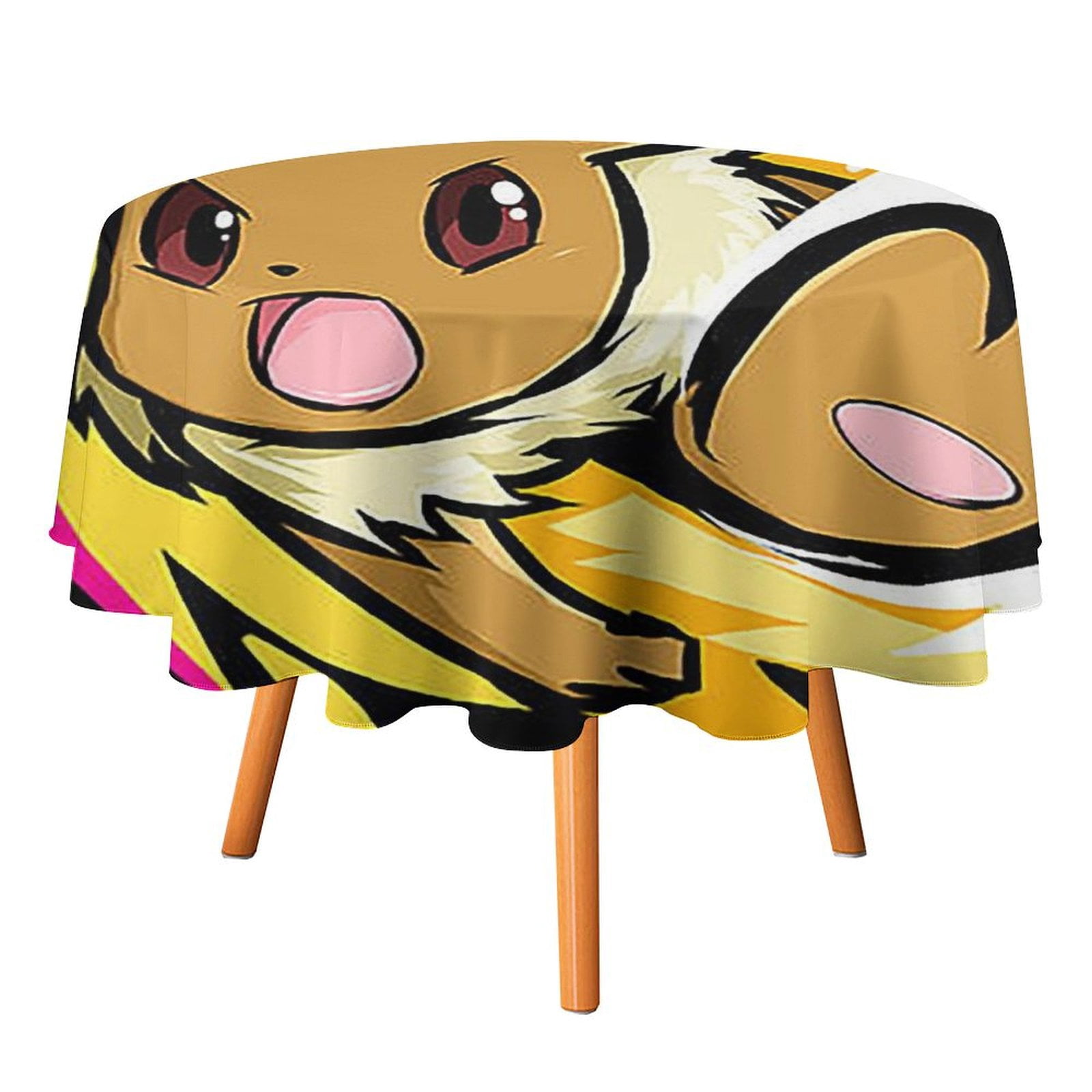 Pokemon Eevee Table Cloth Round Tablecloth Polyester Table Circular ...