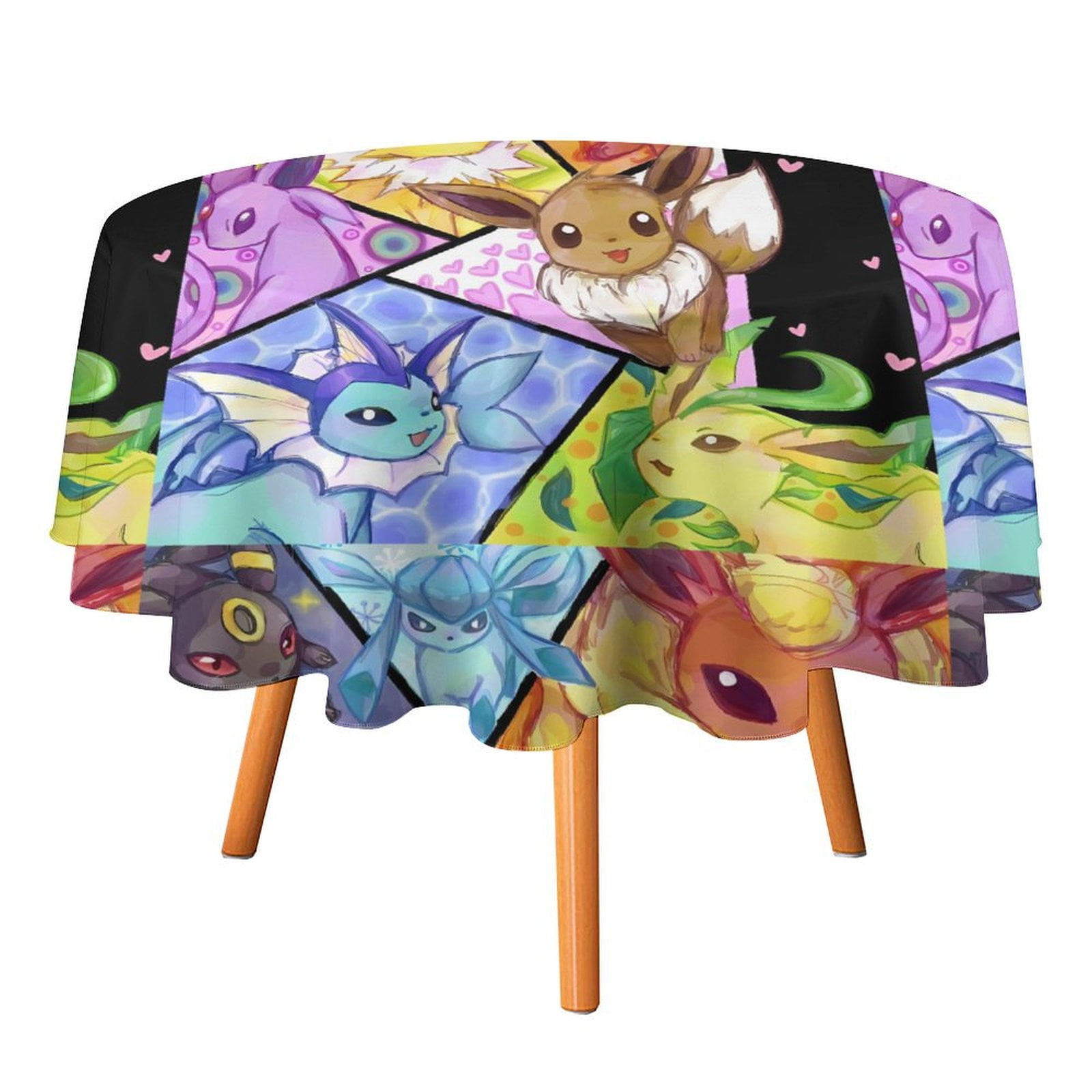 Pokemon Eevee Table Cloth Round Tablecloth Polyester Table Circular ...
