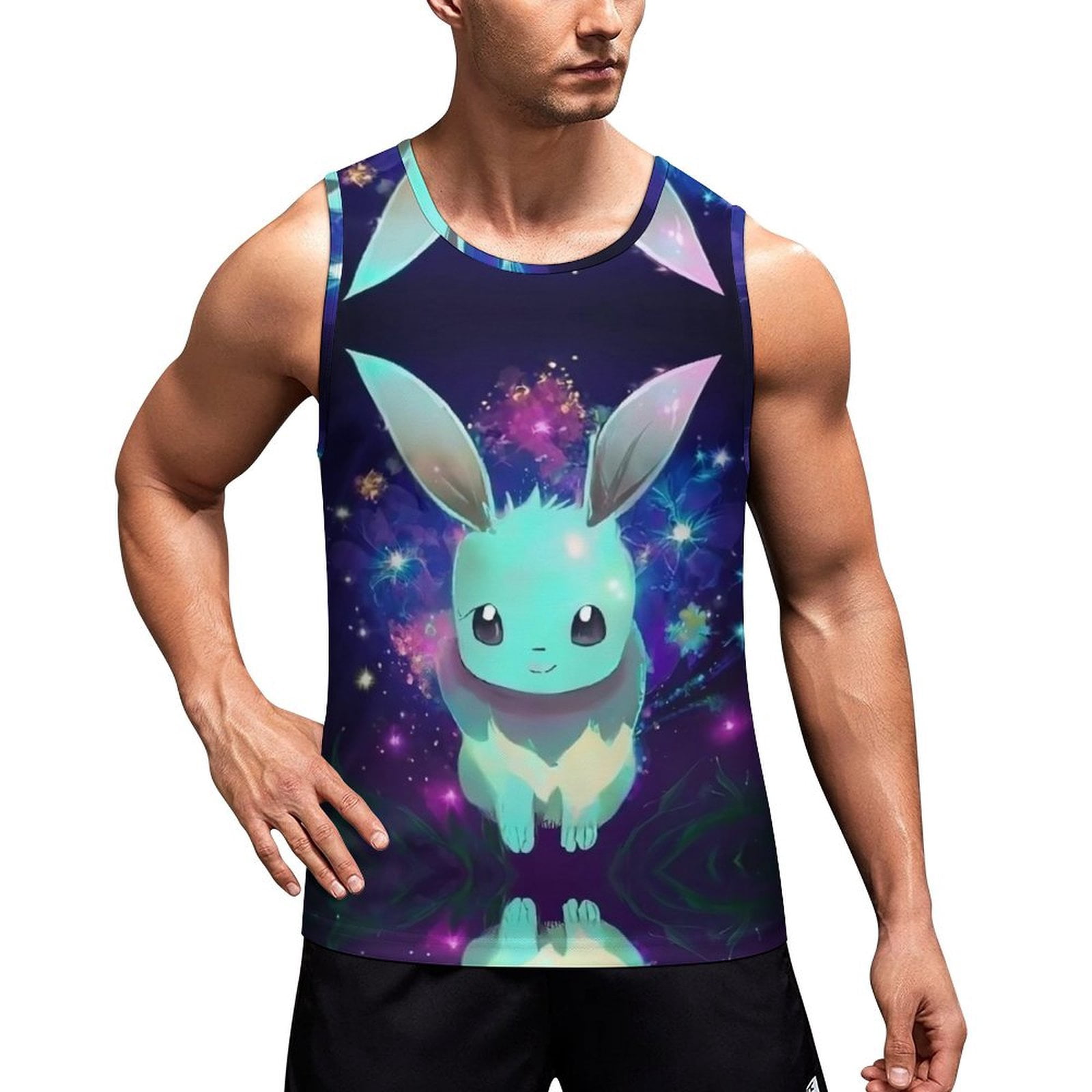 Pokemon Eevee Tank Tops Men Summer Retro Surfin' Tank Top Sleeveless ...