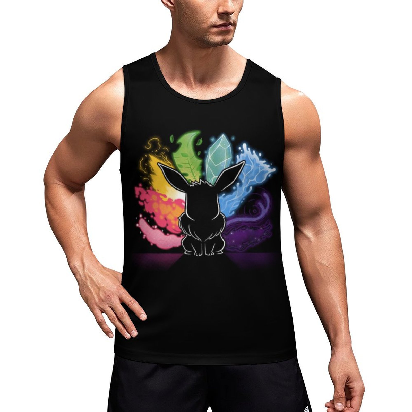 Pokemon Eevee Tank Tops Men Summer Retro Surfin' Tank Top Sleeveless ...