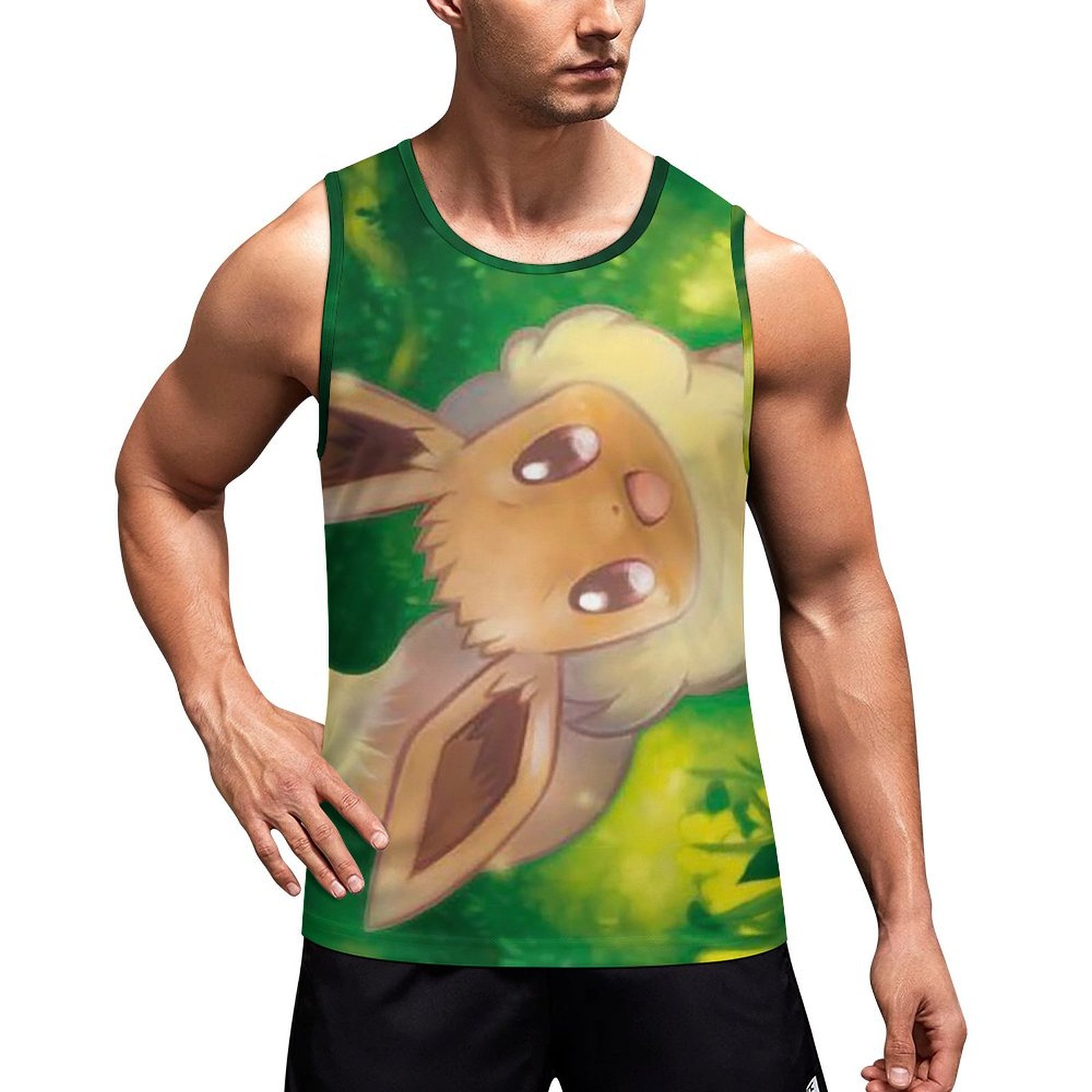 Pokemon Eevee Tank Tops Men Summer Retro Surfin' Tank Top Sleeveless ...