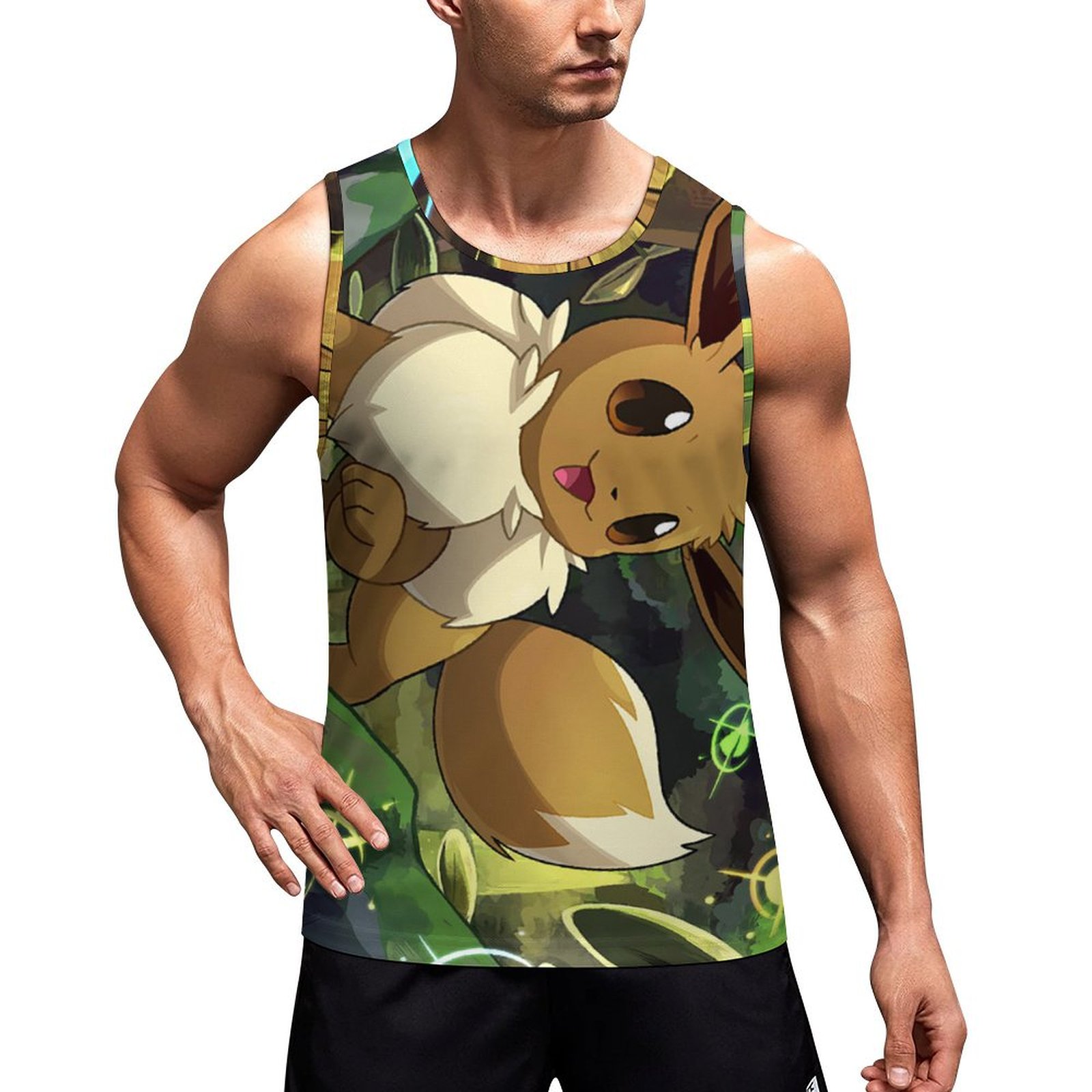 Pokemon Eevee Tank Tops Men Summer Retro Surfin' Tank Top Sleeveless ...