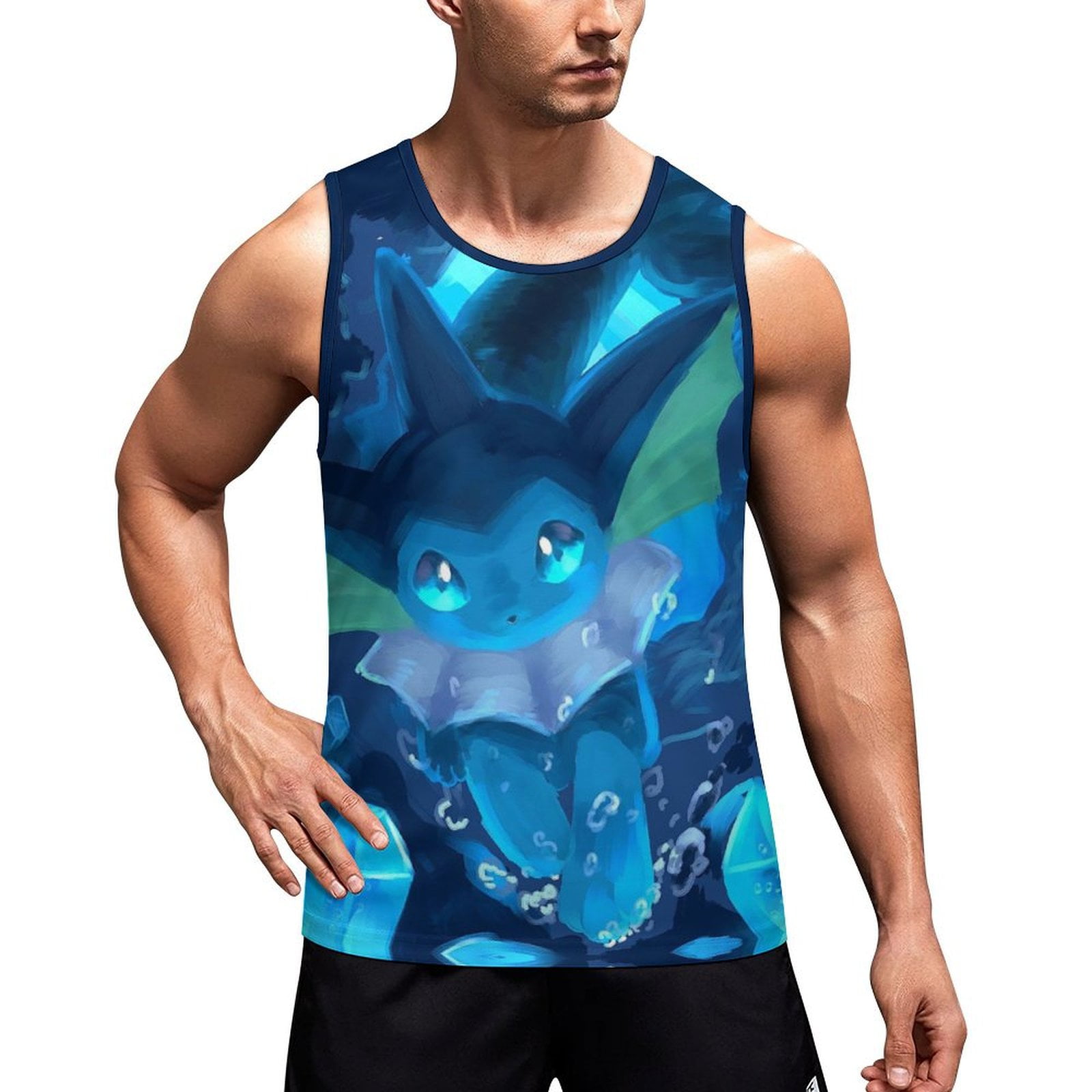 Pokemon Eevee Tank Tops Men Summer Retro Surfin' Tank Top Sleeveless ...