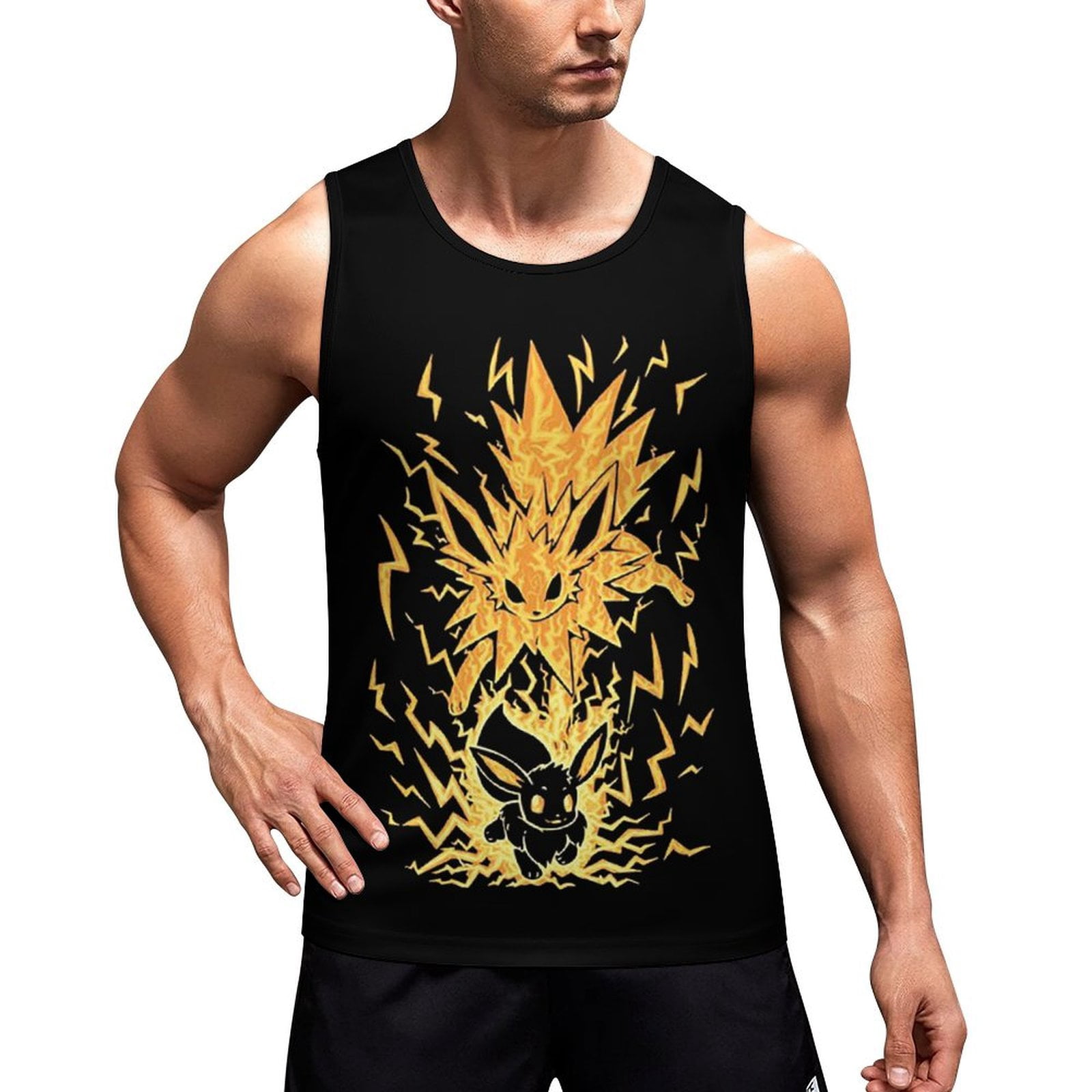 Pokemon Eevee Tank Tops Men Summer Retro Surfin' Tank Top Sleeveless ...