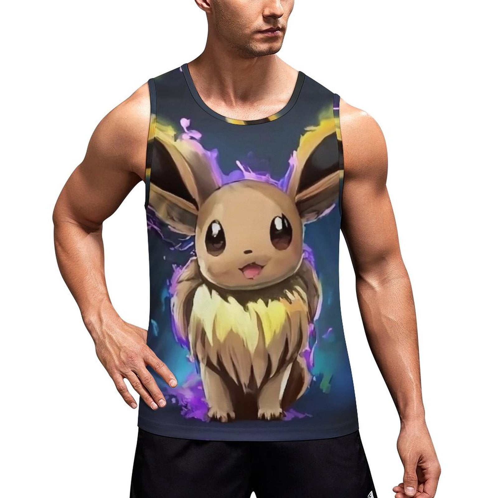 Pokemon Eevee Tank Tops Men Summer Retro Surfin' Tank Top Sleeveless ...
