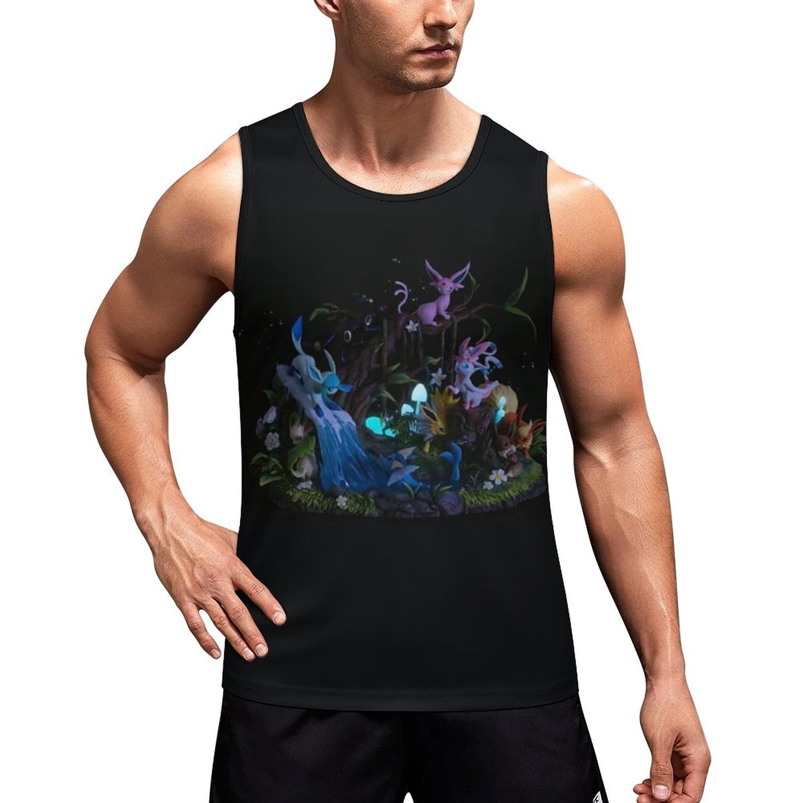 Pokemon Eevee Tank Tops Men Summer Retro Surfin' Tank Top Sleeveless ...
