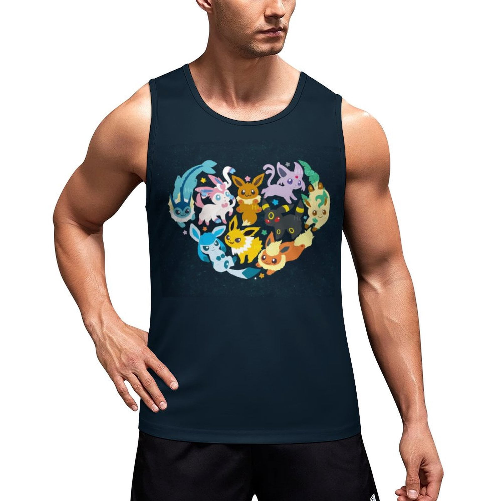 Pokemon Eevee Tank Tops Men Summer Retro Surfin' Tank Top Sleeveless ...