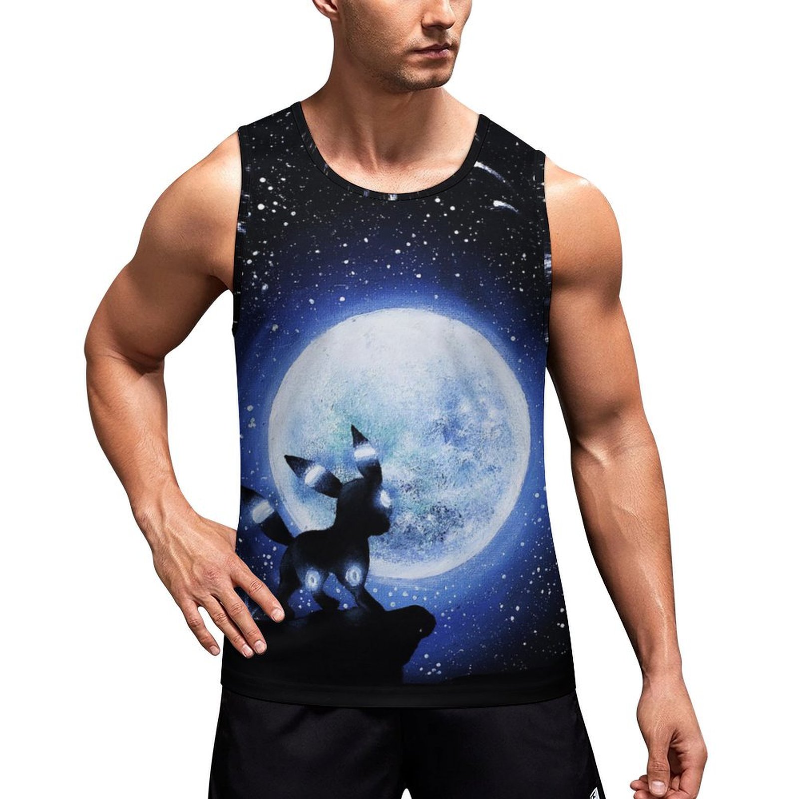 Pokemon Eevee Tank Tops Men Summer Retro Surfin' Tank Top Sleeveless ...
