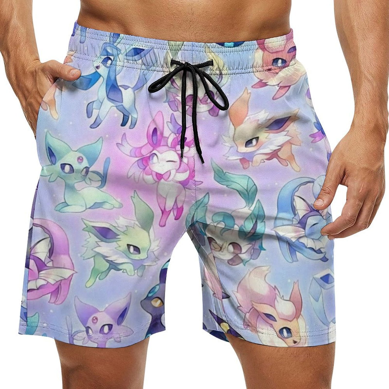 Pokemon Eevee, Vaporeon, Leafeon, Umbreon, Espeon, Glaceon, Flareon, Jolteon Mens Swim Trunks ...