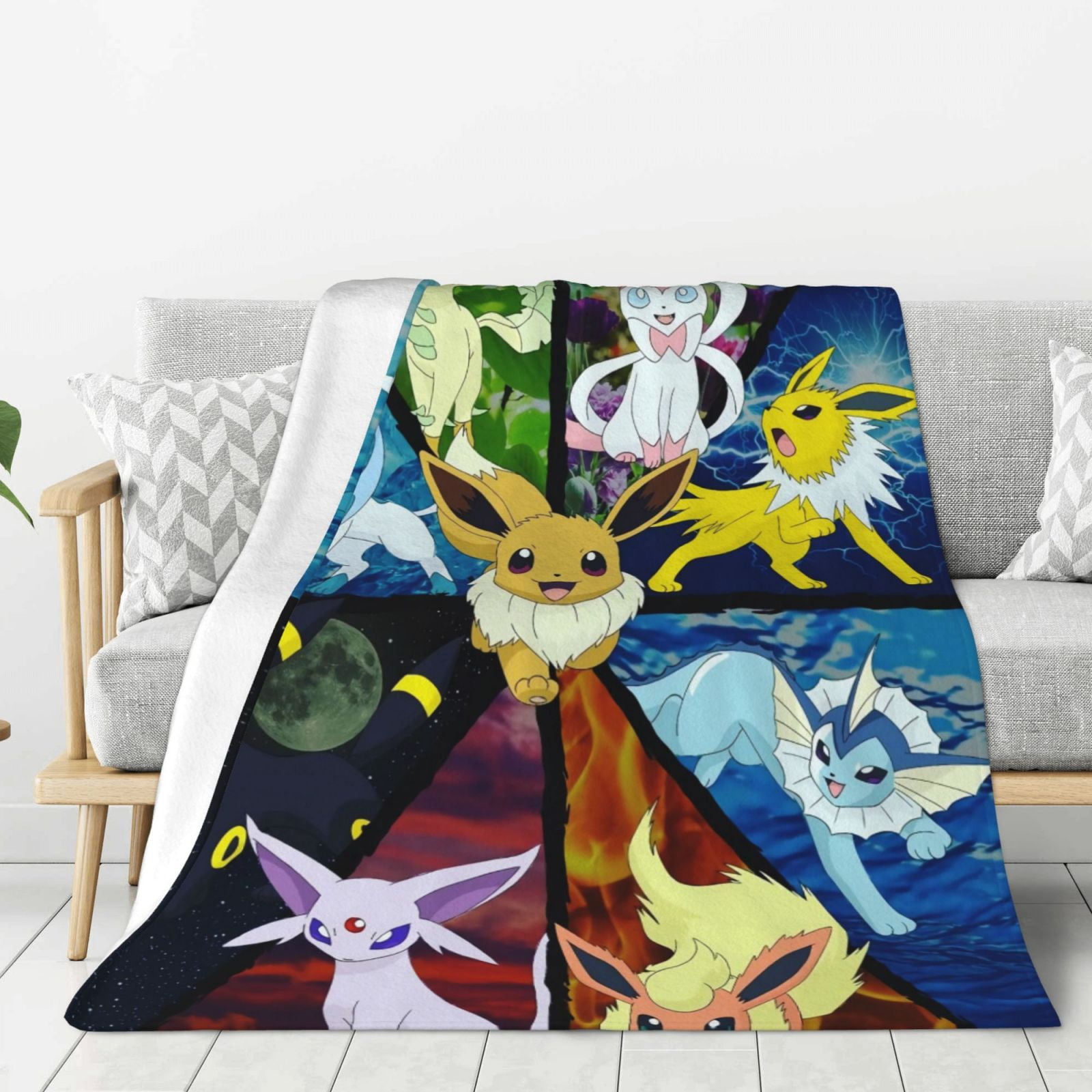 Pokemon- Eevee evolutions Throw Blanket,Flannel Blanket Throw for Kids ...