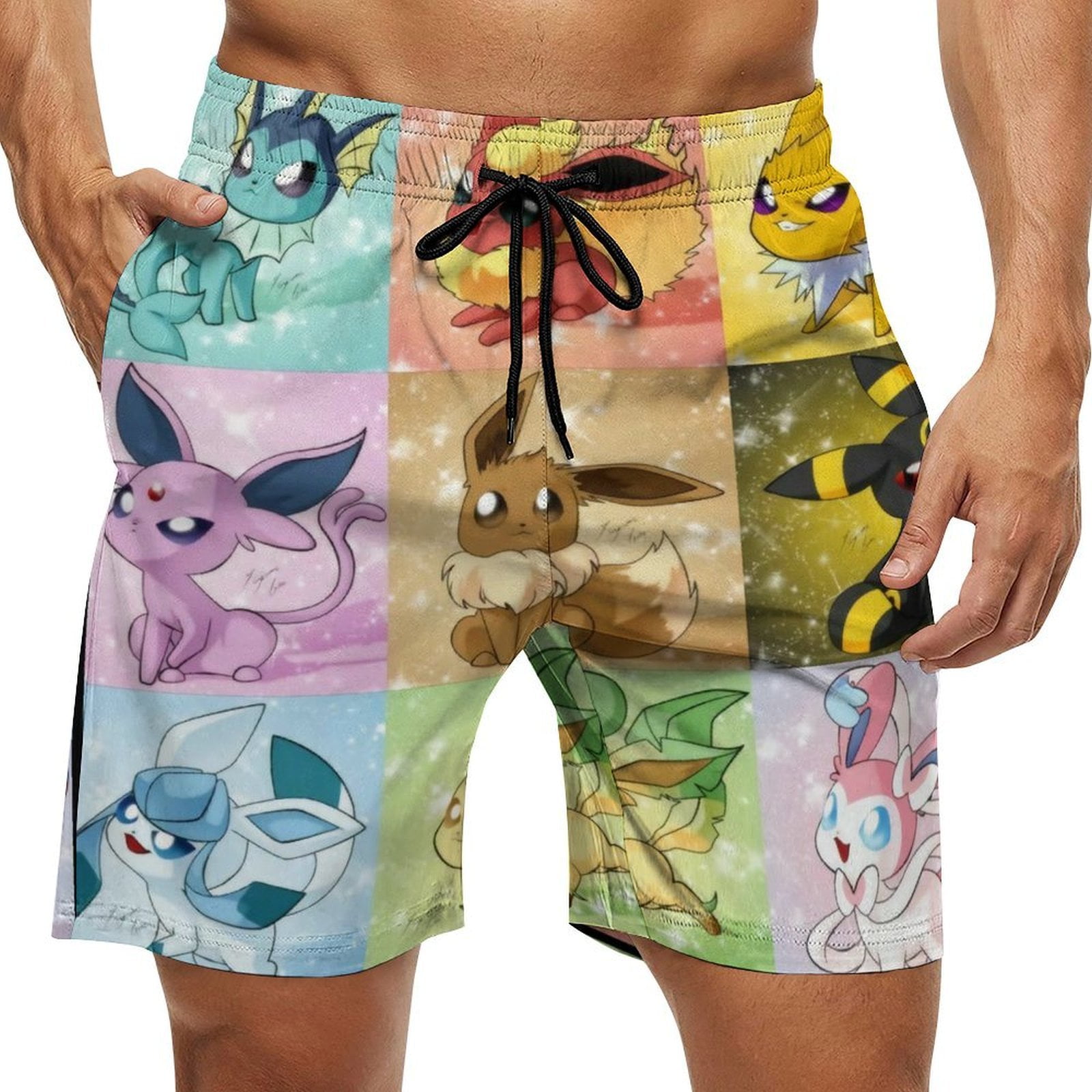 Pokemon Eevee,vaporeon,leafeon,umbreon,espeon,glaceon,flareon,jolteon Men's Swim Trunks Quick ...